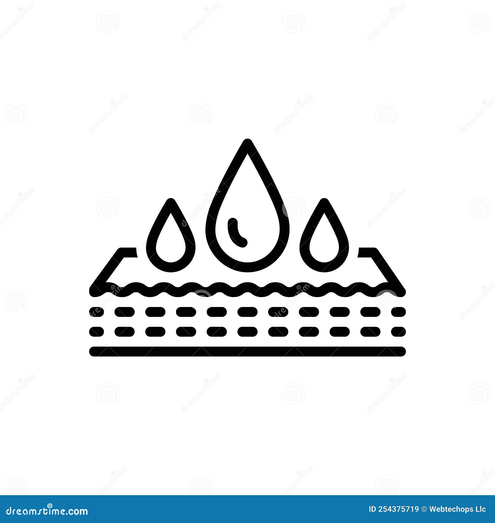 Black Line Icon for Absorption, Soaking and Consumption Stock ...