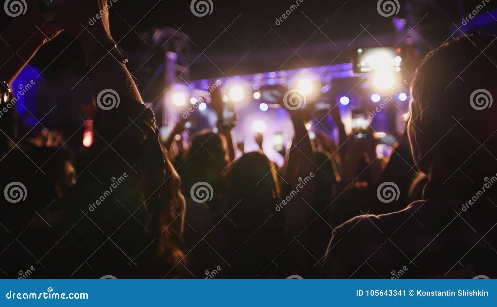 The Crowd of Shadows of People Dancing at the Concert Stock Image ...