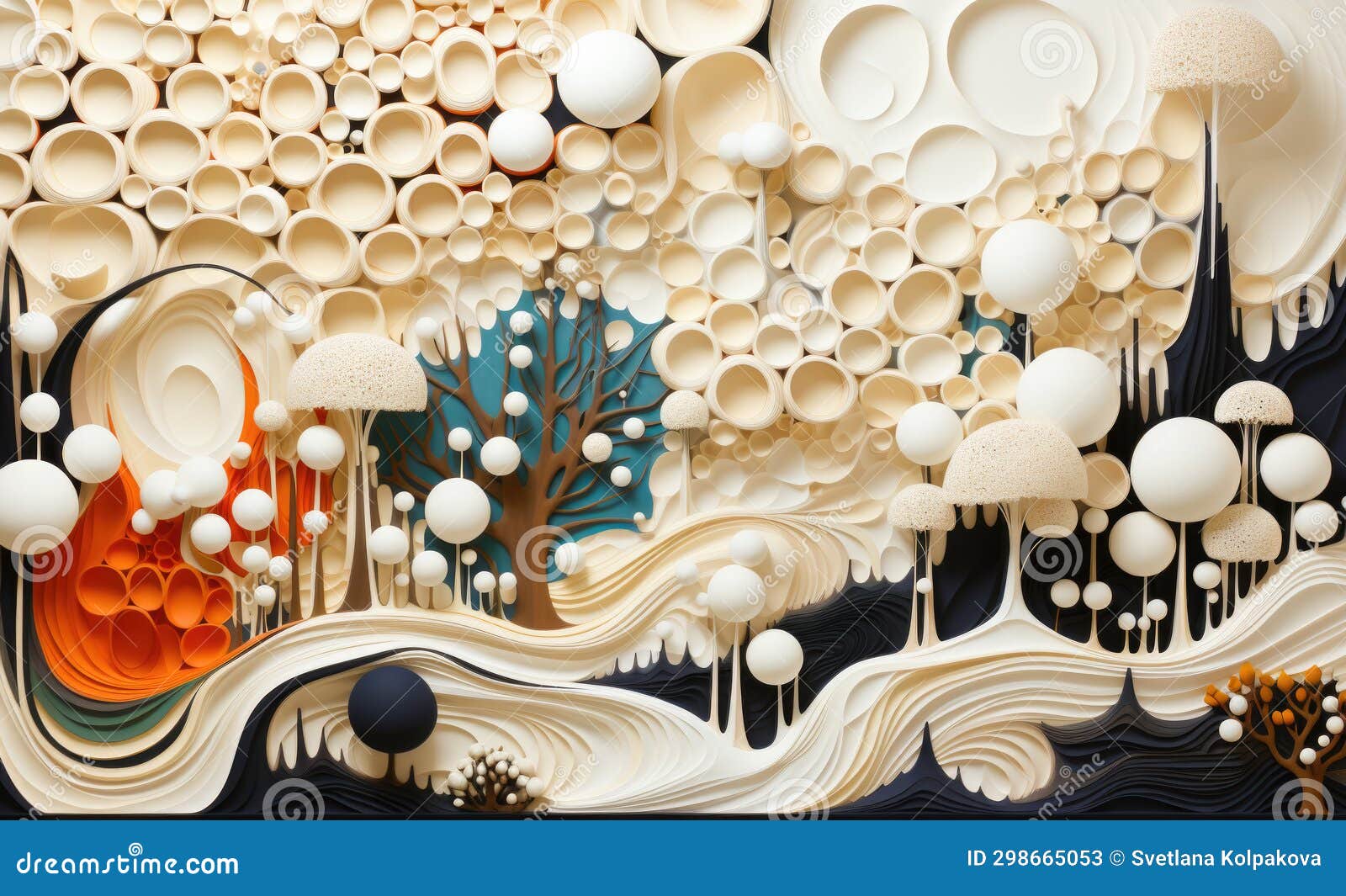 Absract Dynamic Organic Background. Biomorphic Design Free Form Surface ...