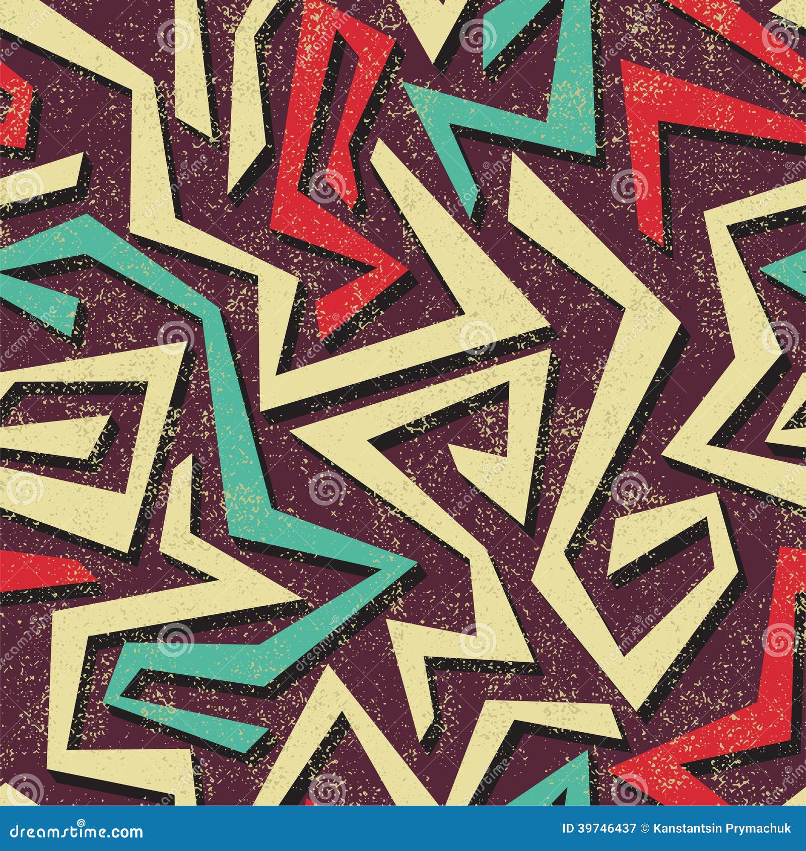 Absract Graffiti Seamless Pattern. Vector Stock Vector - Illustration ...