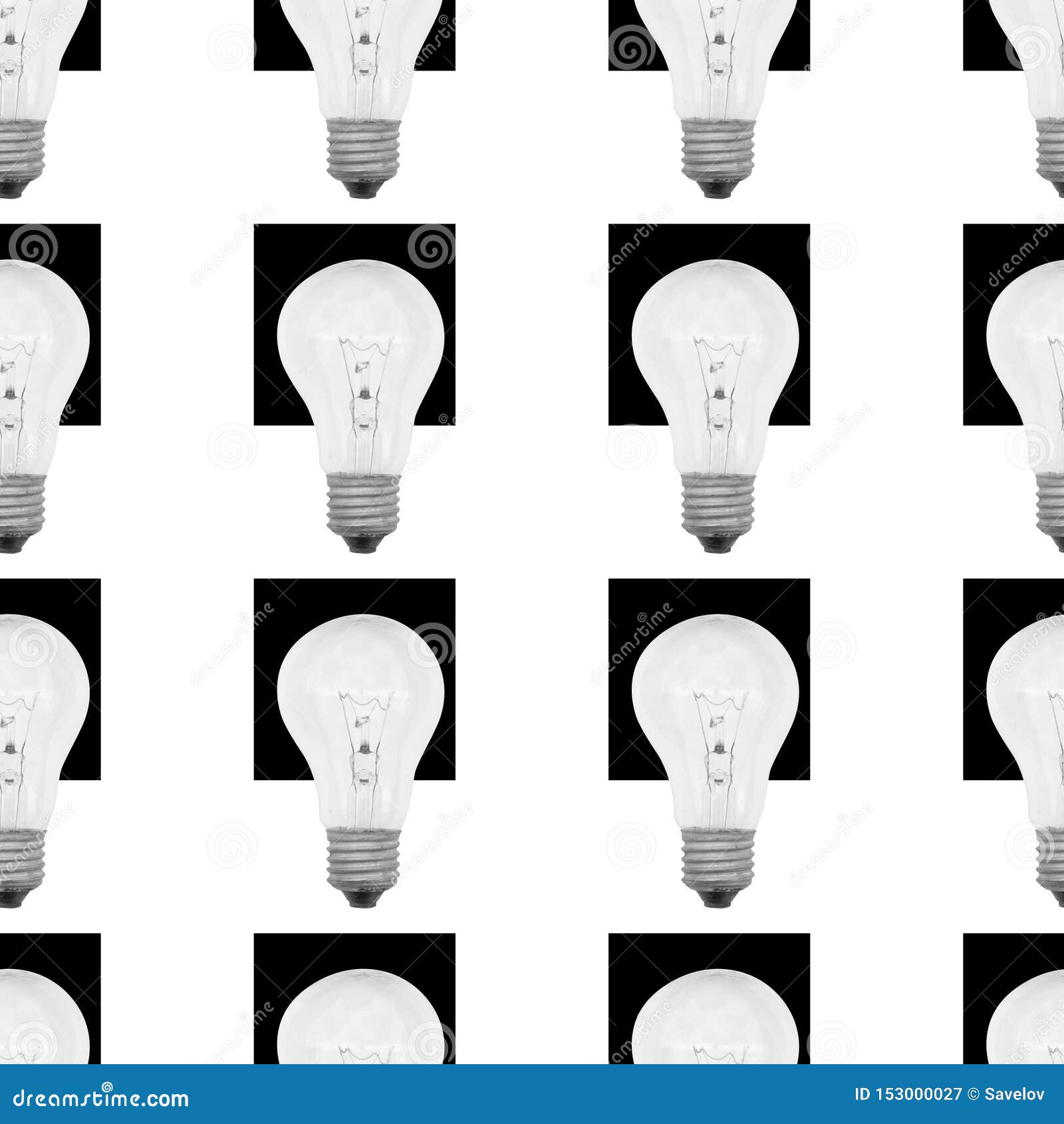 Absract Seamless Pattern of Light Bulbs Stock Image - Image of ...