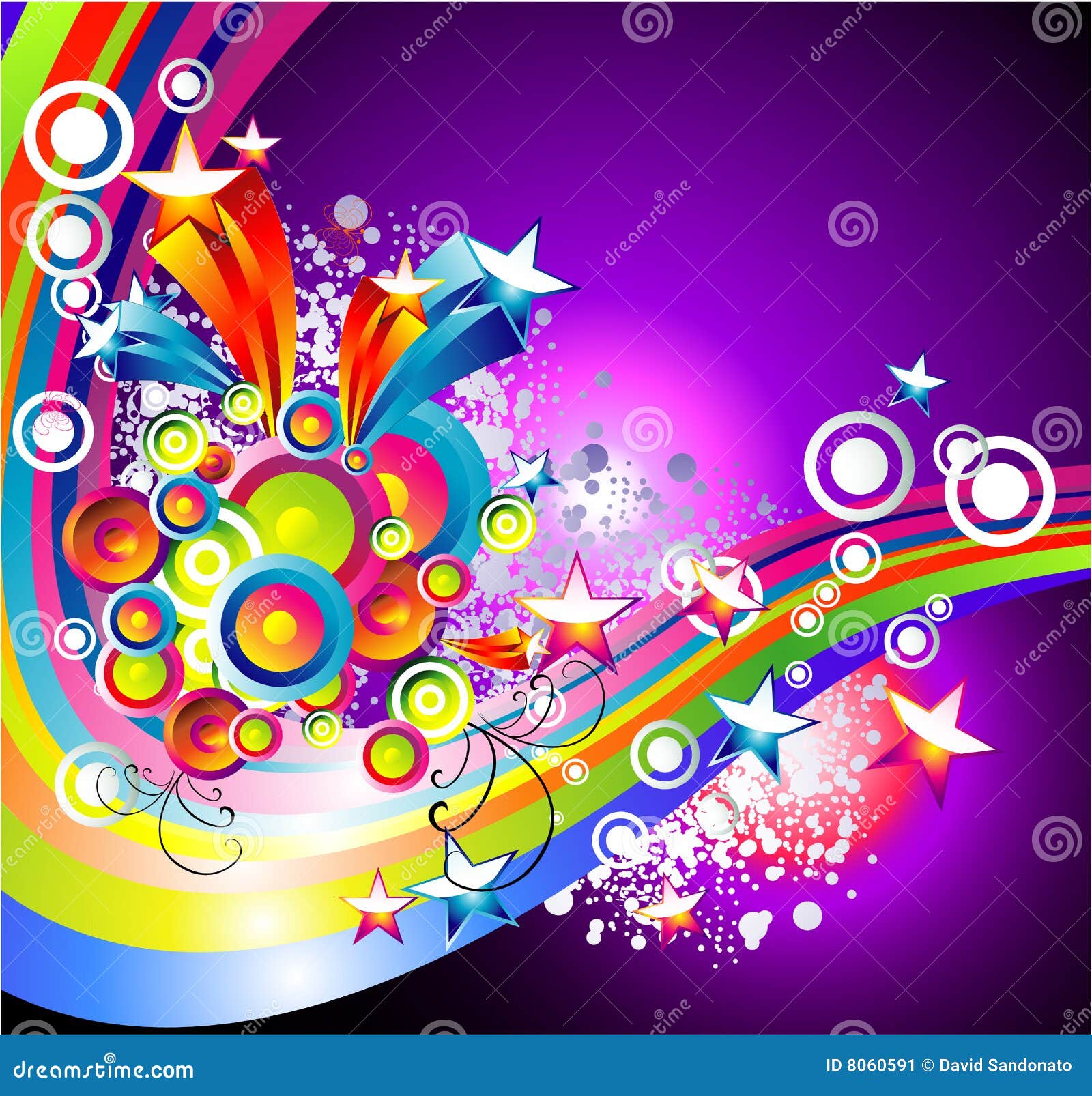 Absrtact Rainbow Stars Background Stock Vector - Illustration of design ...