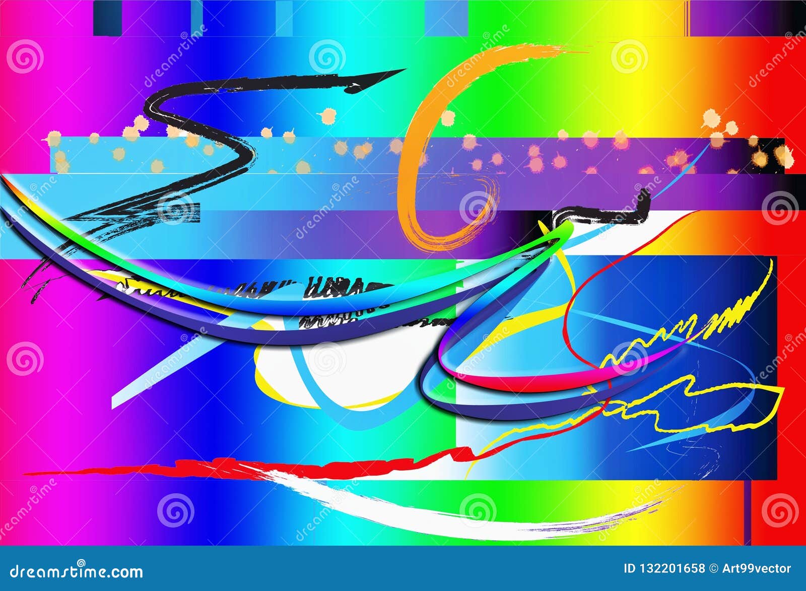 Abstact Brush Style Colorful Beauty Stock Illustration - Illustration ...