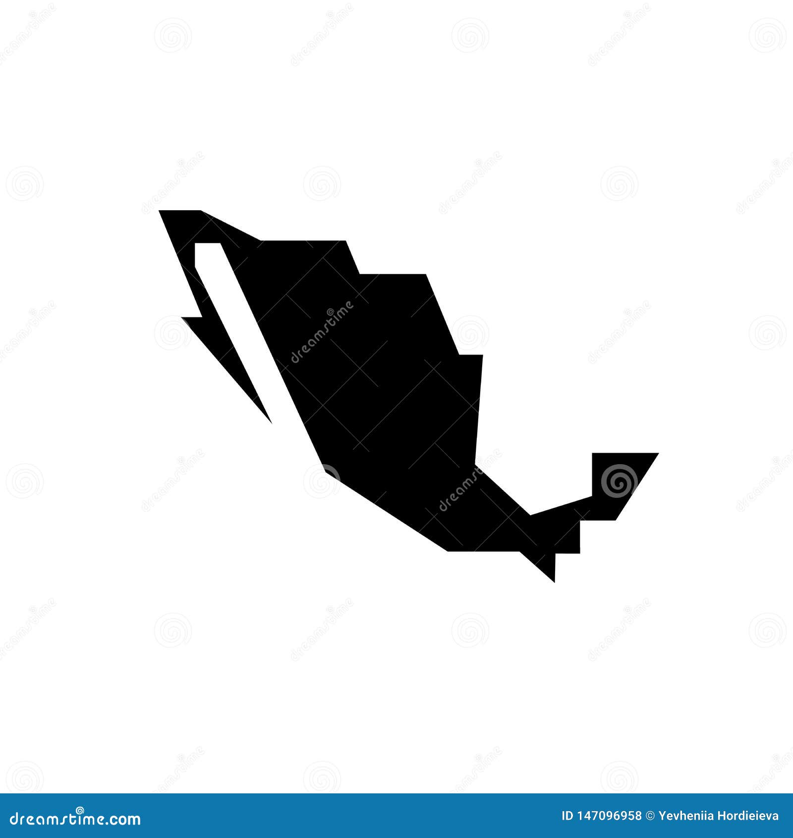 Abstact Mexico Map with Geometric Shapes. Low Polygonal Black Mexico ...