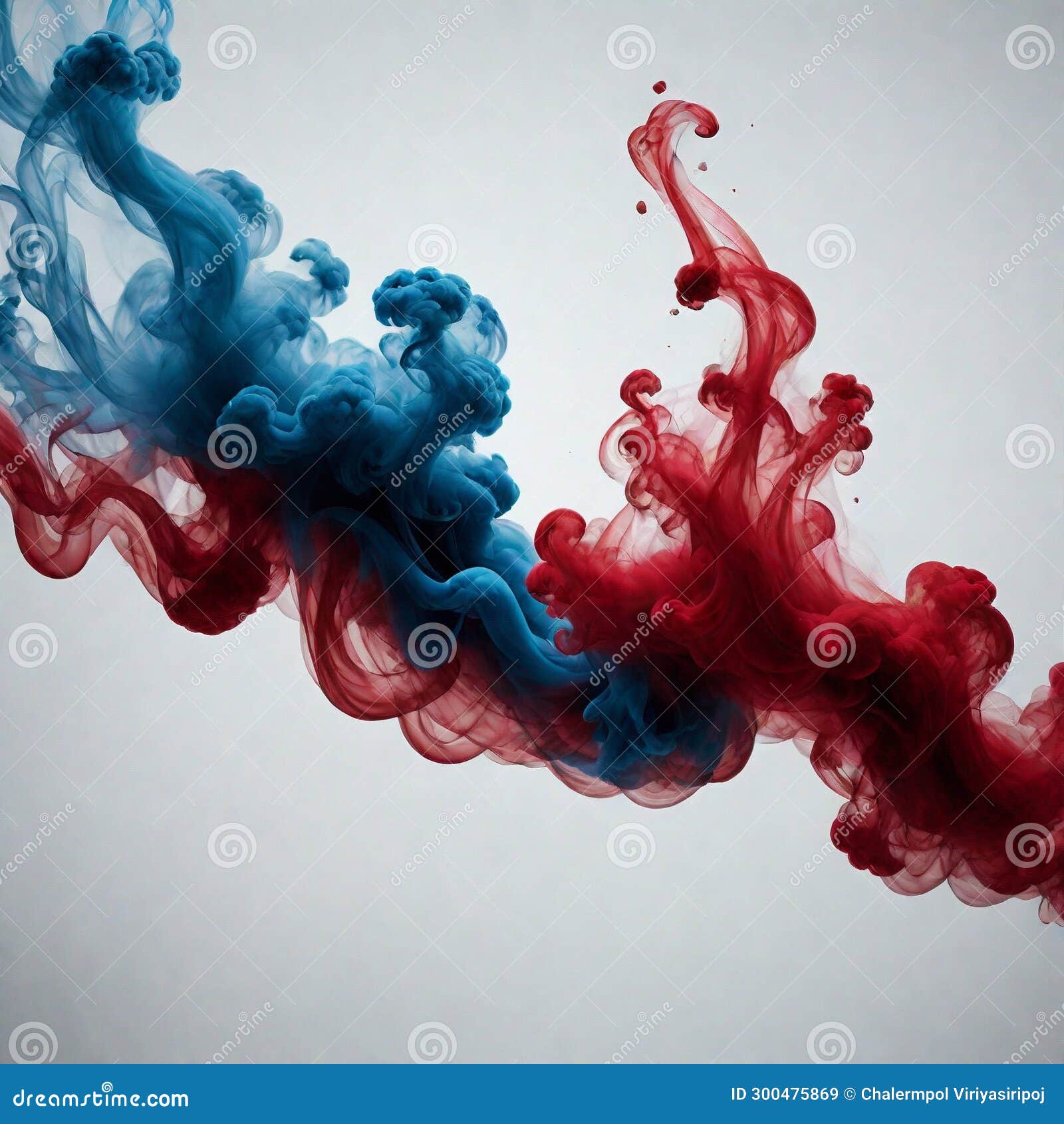 Abstact Red and Blue Smoke Isolated on a White Background. Stock ...