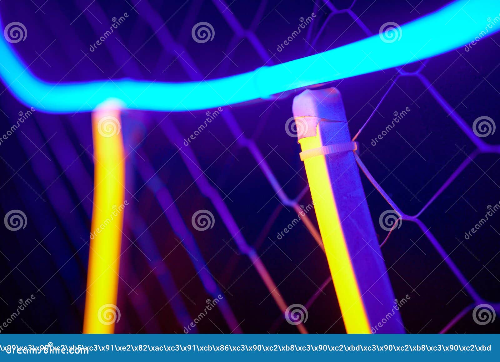 Abstact Red Neon Sign with a Blue Neon Tube. Stock Photo - Image of ...