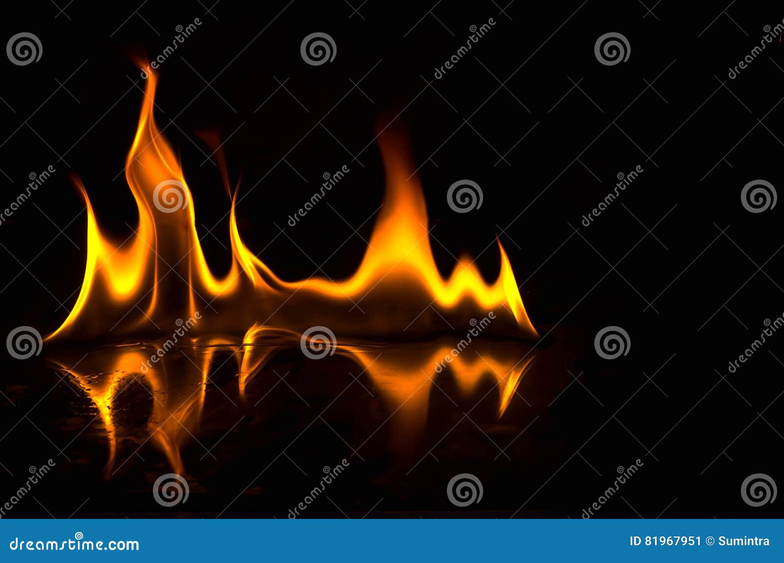 Abstact Wallpaper Fire Flames on Black Background Stock Image - Image ...