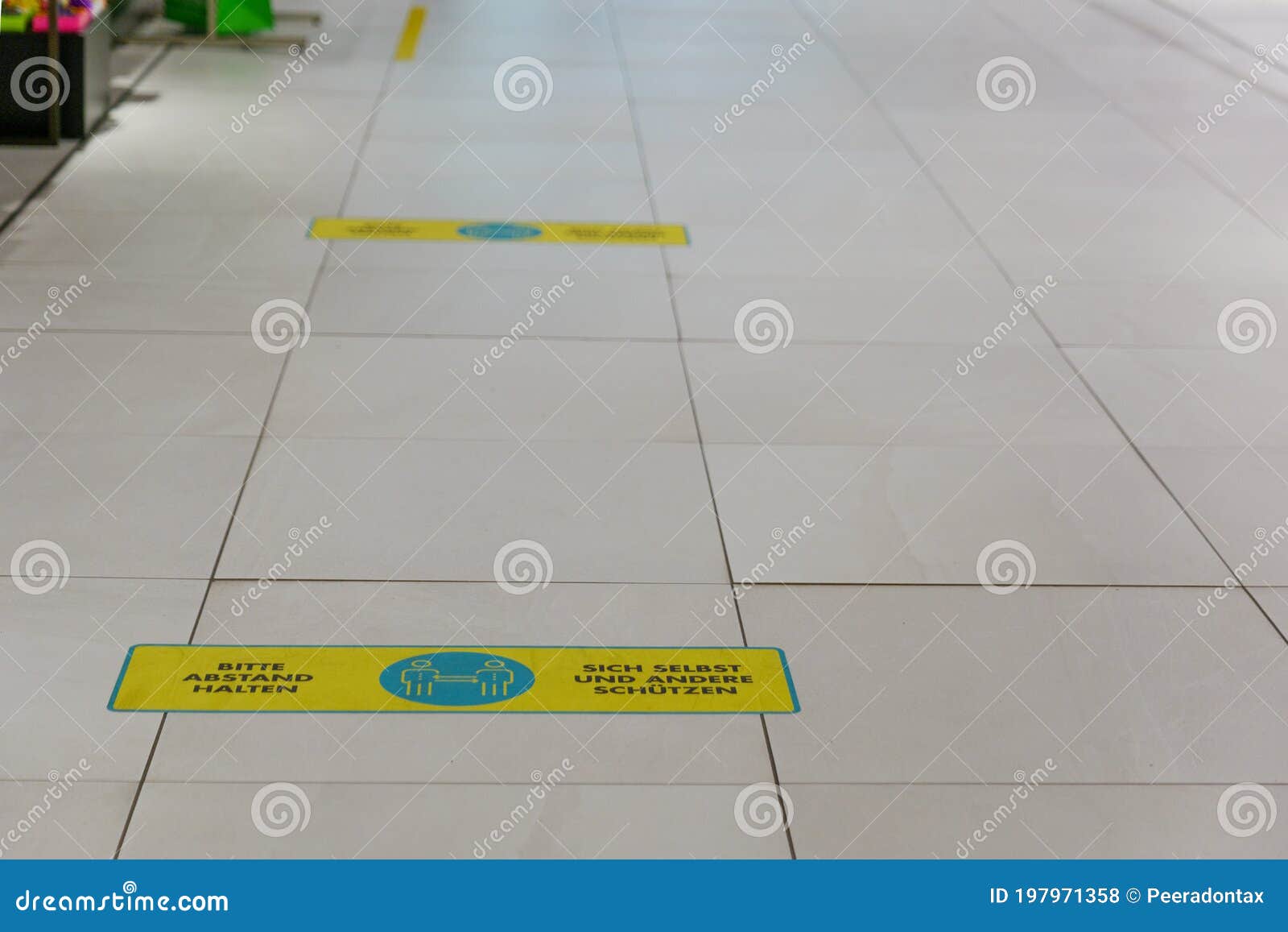 ` Abstand Halten ` Means `keep Distance` on the Floor Inside ...