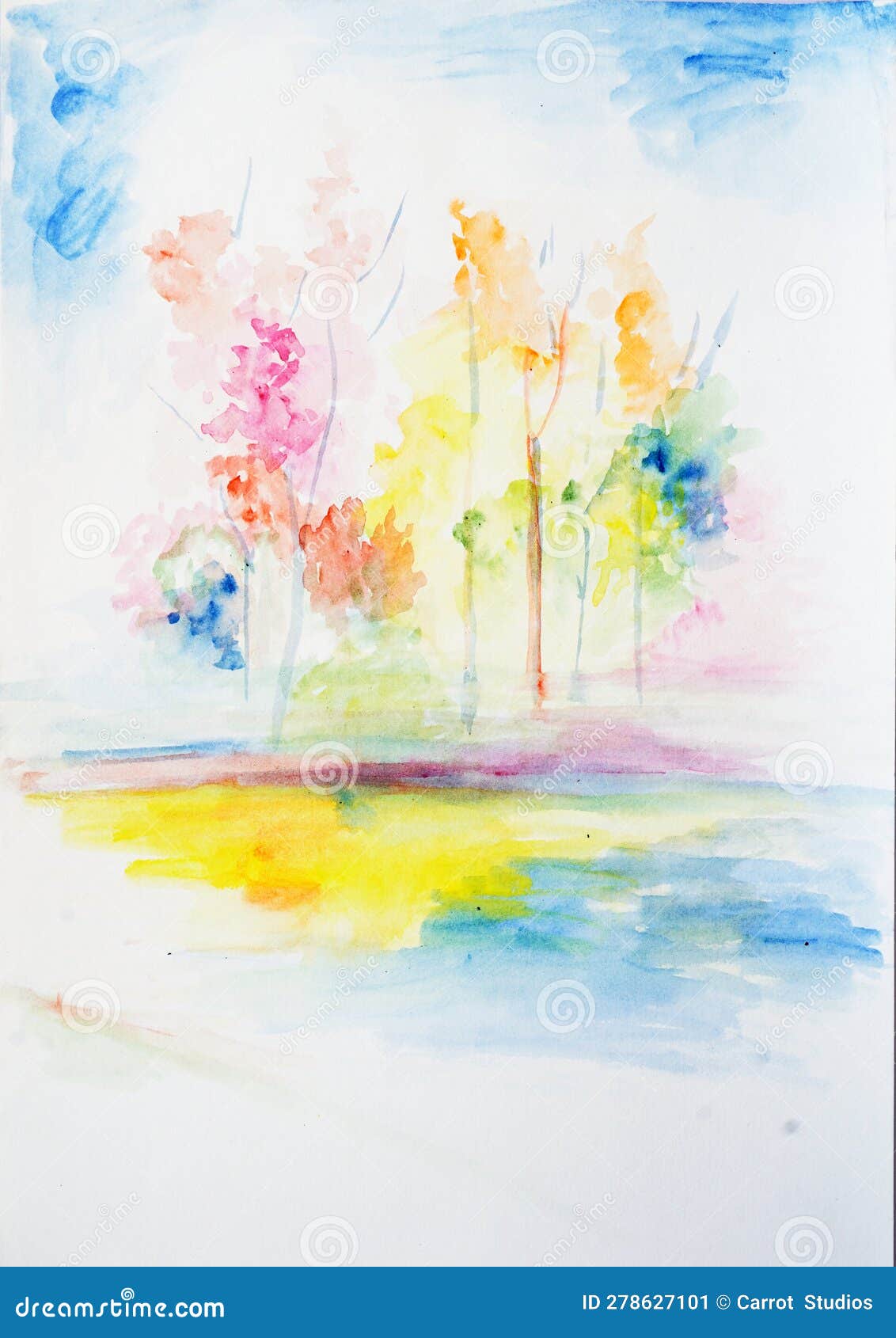 Abstarct Blue Low Poly Style Floral Garland Vector Illustration ...