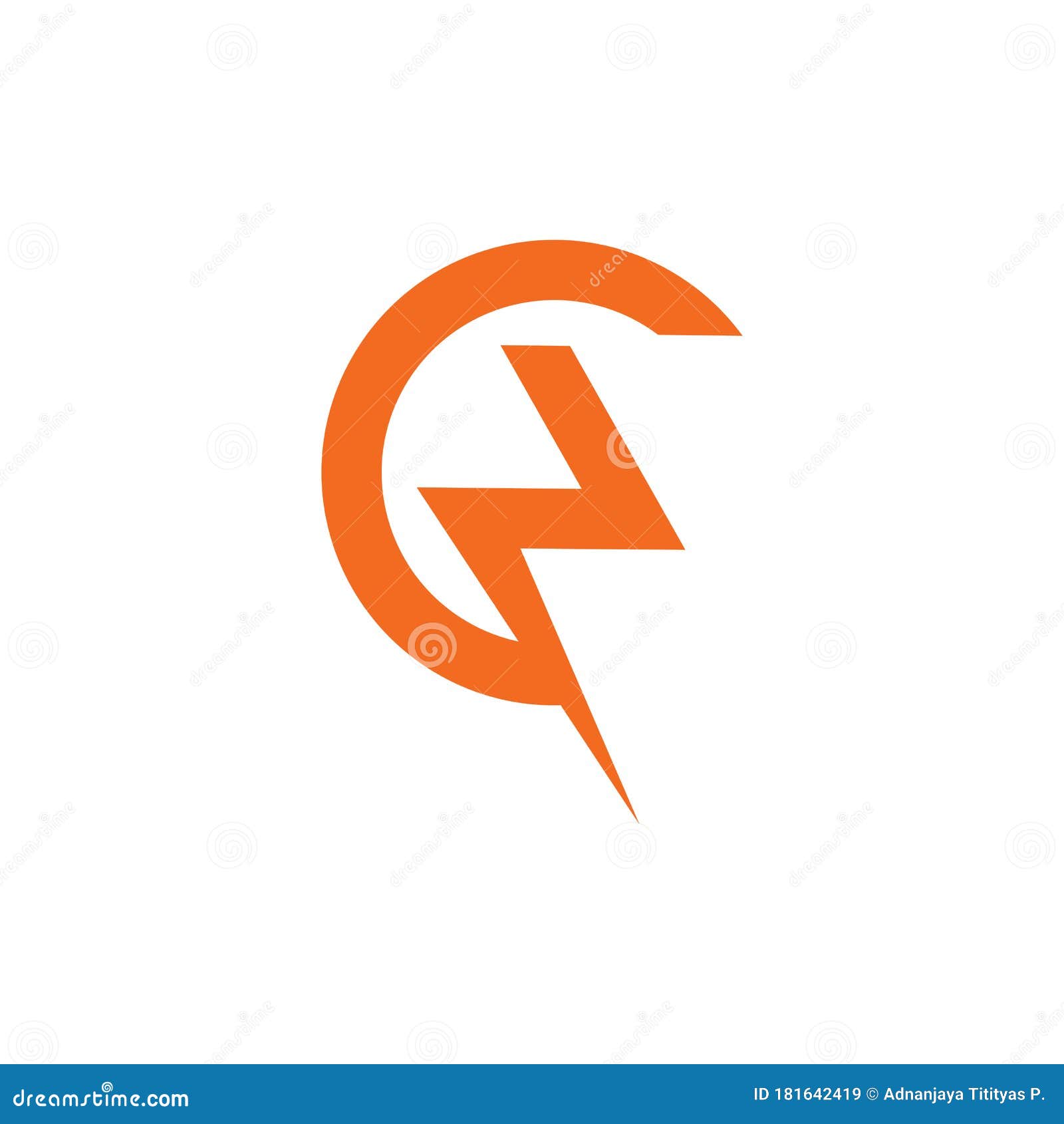 Abstarct Letter C N Thunder Strike Logo Vector Stock Vector ...
