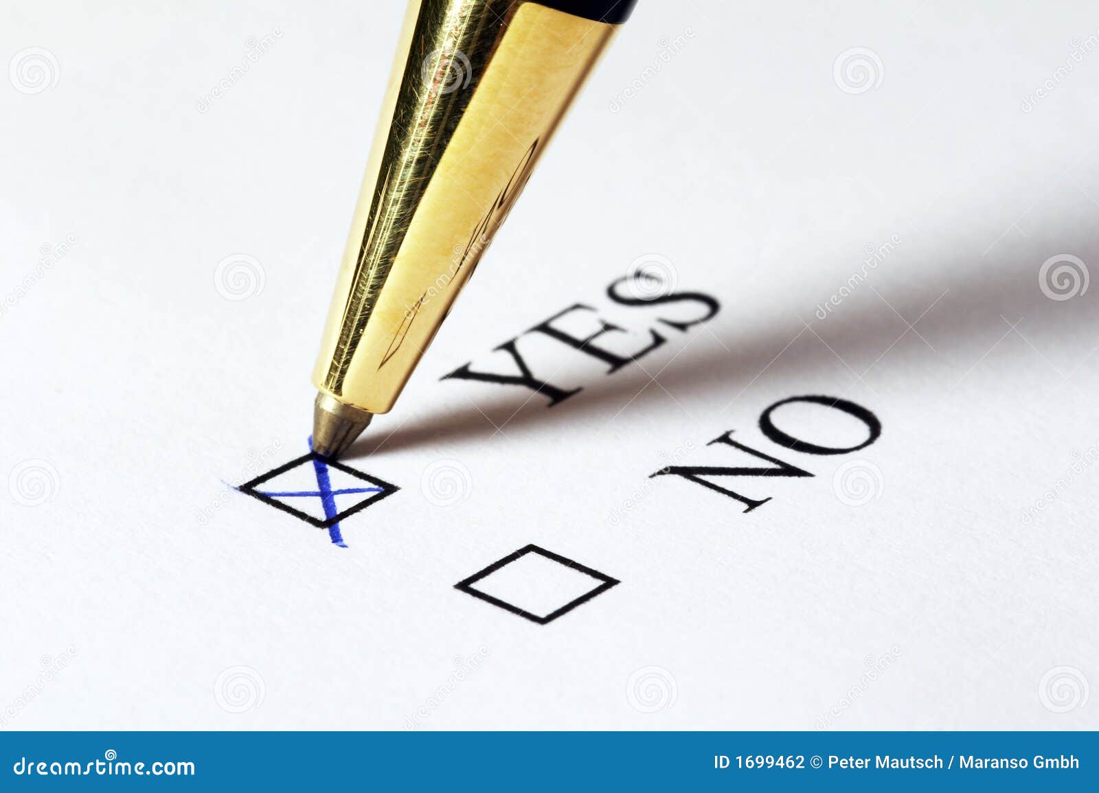 Abstimmung YES stockfoto. Bild von mehrfach, tinte, kugel - 1699462