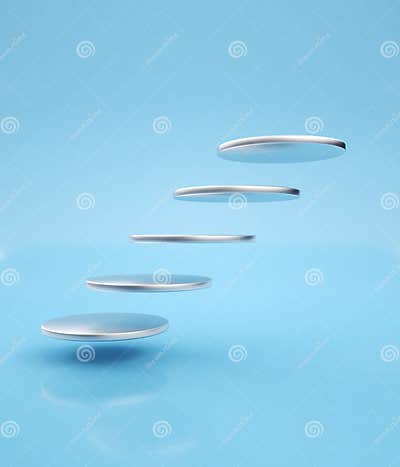 Abstrac Silver Discs Floating in the Air Stock Illustration ...