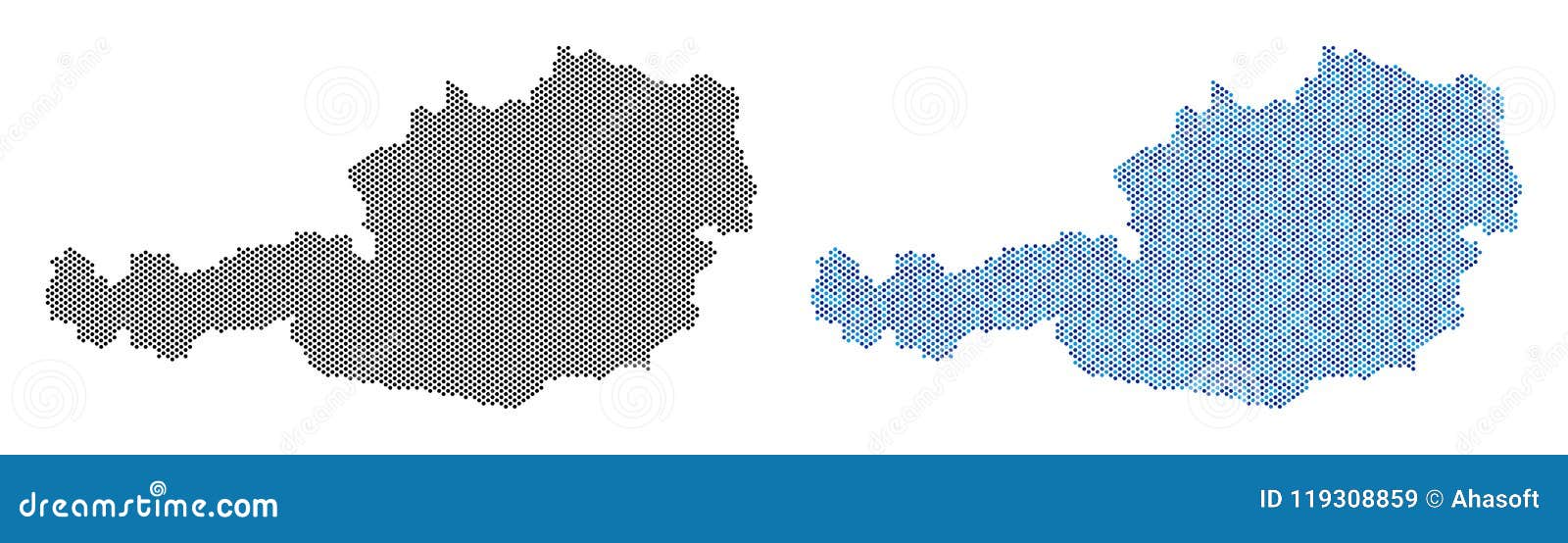 Abstracciones Del Mapa De Austria Del Pixel Ilustración del Vector ...