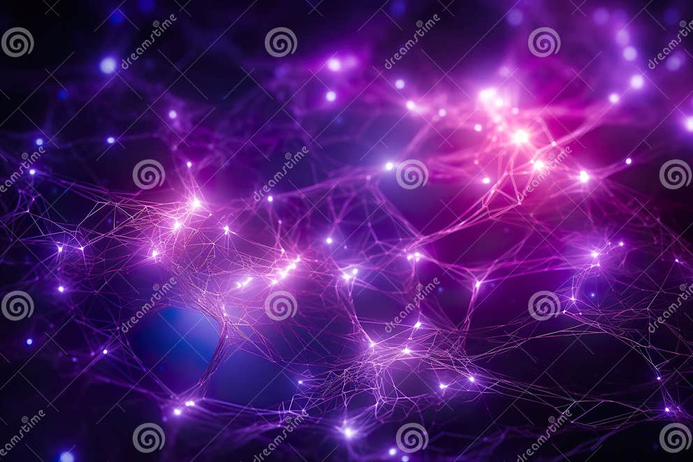 Abstrack Background Neuron Network on a Purple Layer Stock Image ...