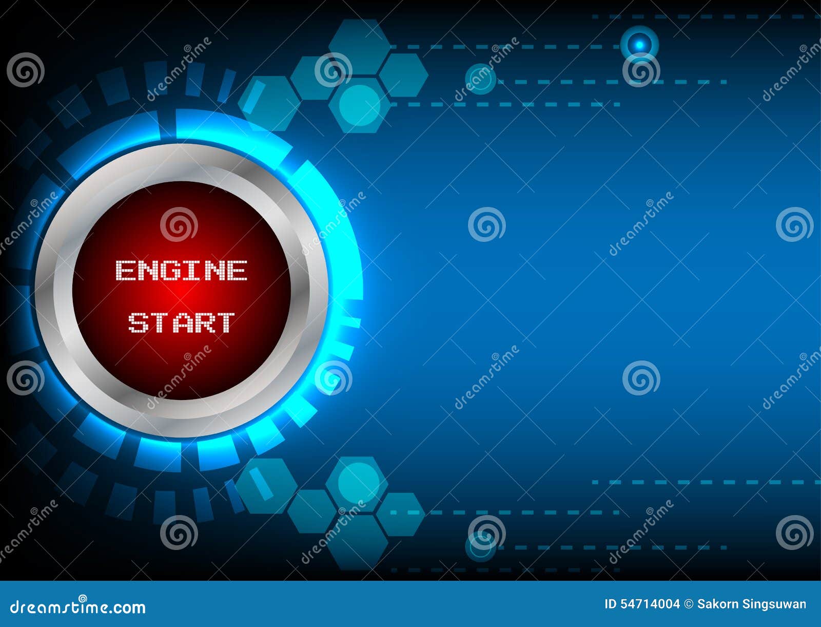 Abstrack Button Engine Start Technology Stock Vector - Illustration of ...