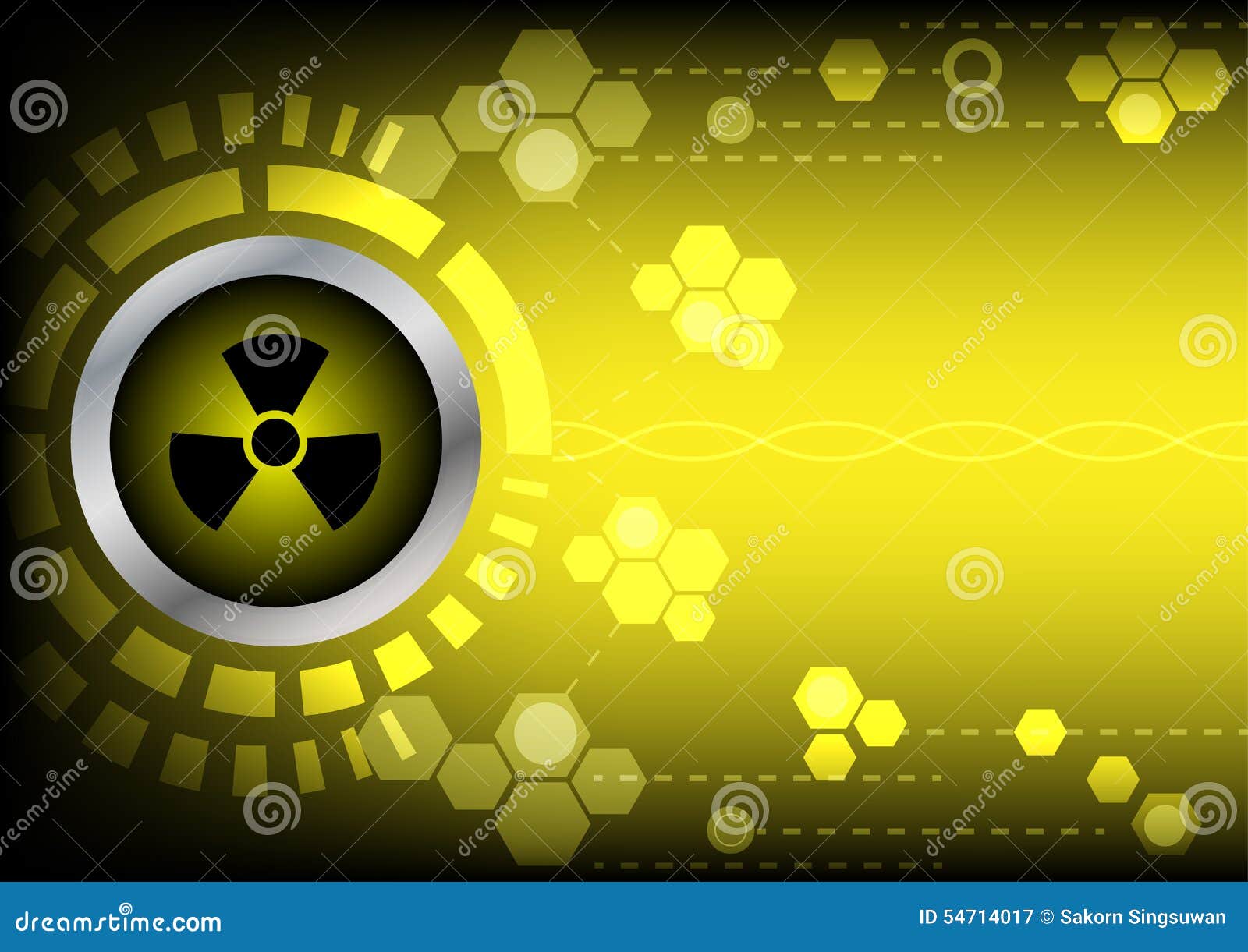 Abstrack Radioactive Technology on Yellow Color Background Stock Vector ...