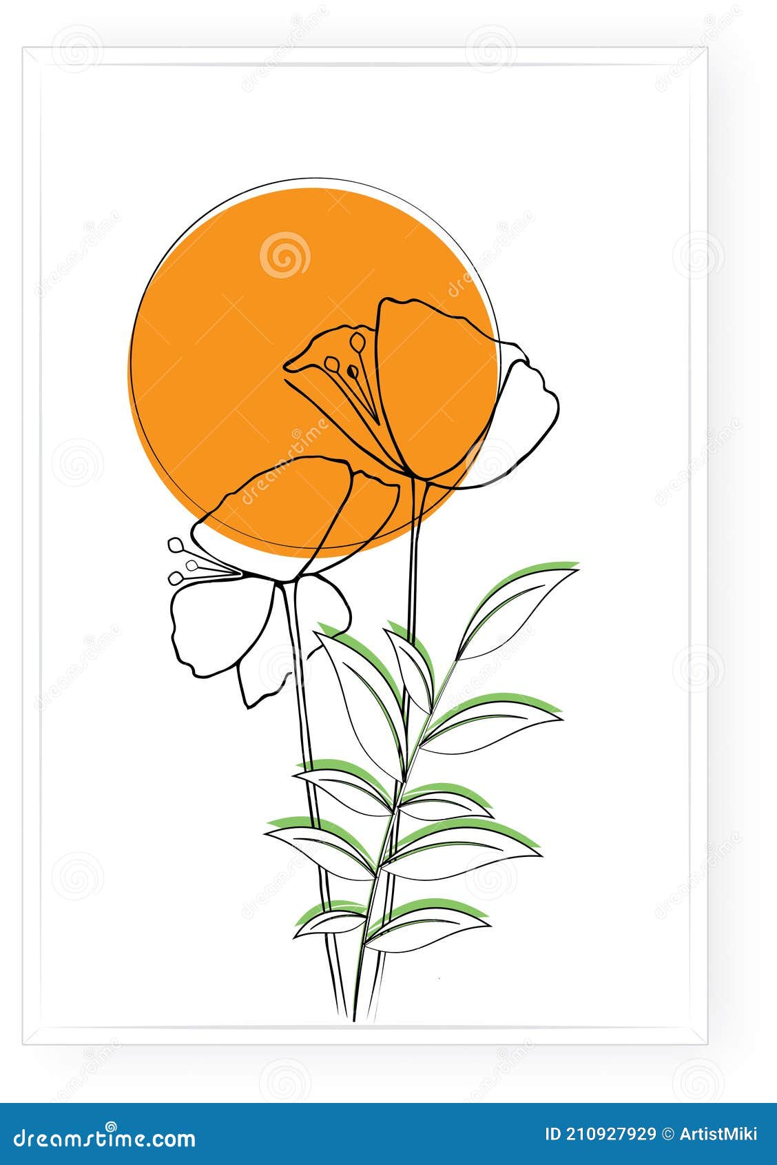 Minimalist flower design, stock vector. Illustration of nature - 210927929