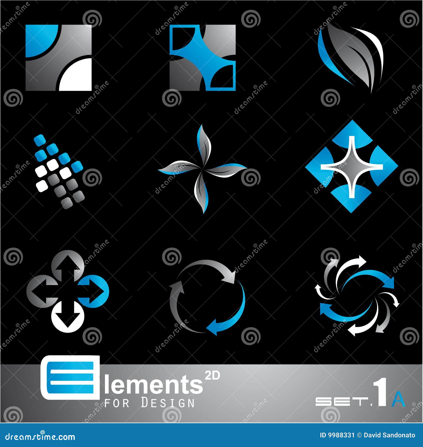 Abstract 2D Elements - Set 1a Stock Vector - Illustration of identity ...