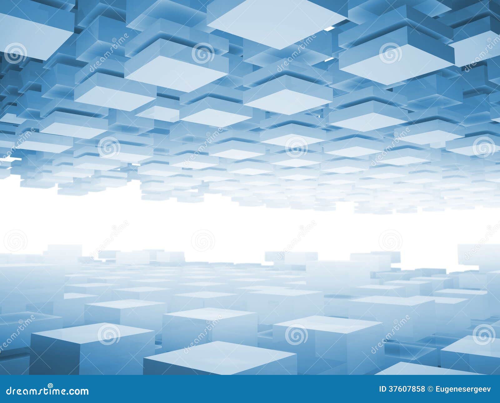 Abstract 3d Background with Blue Boxes Stock Illustration ...