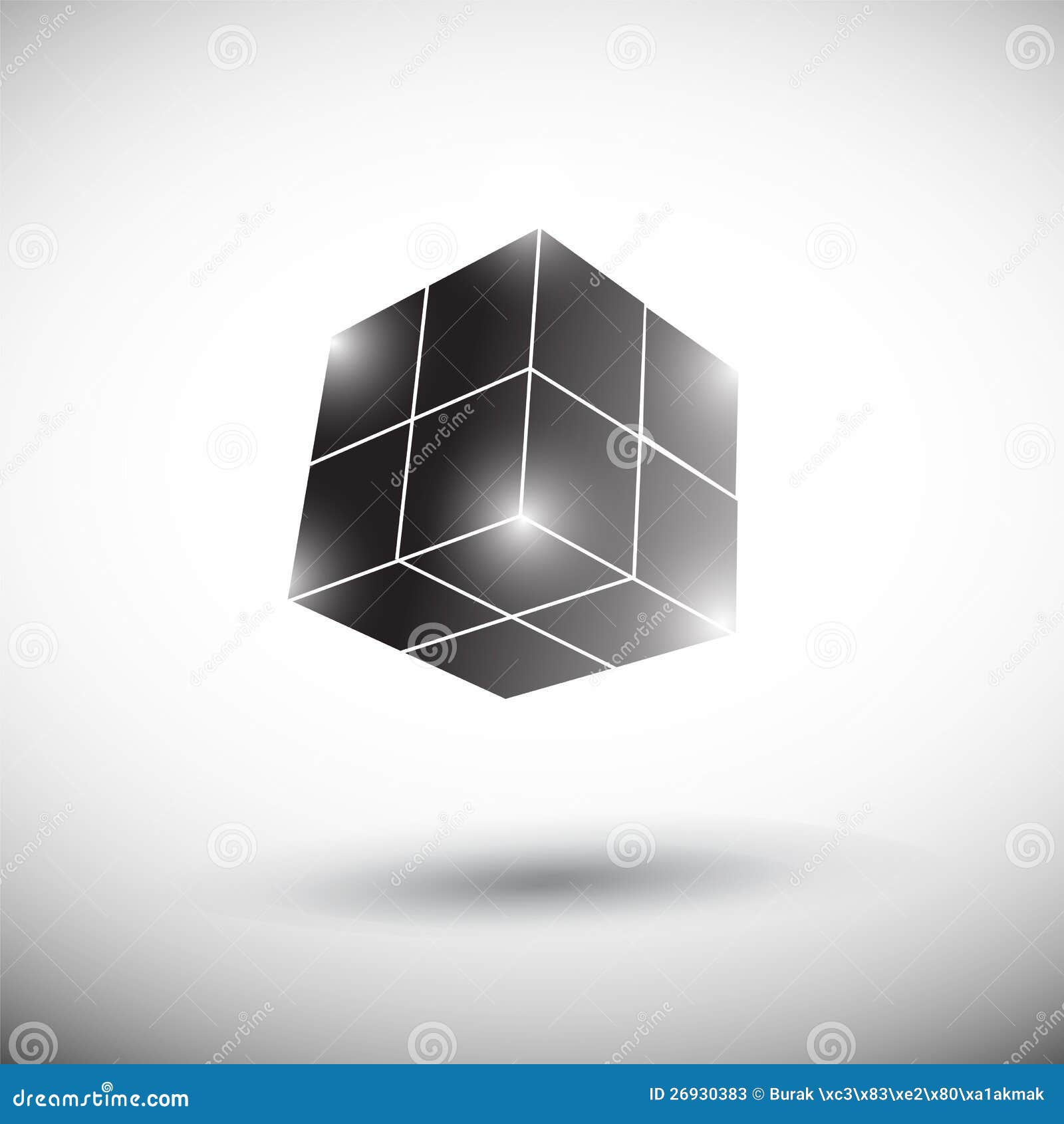 Abstract 3D black cube stock vector. Illustration of marketing - 26930383