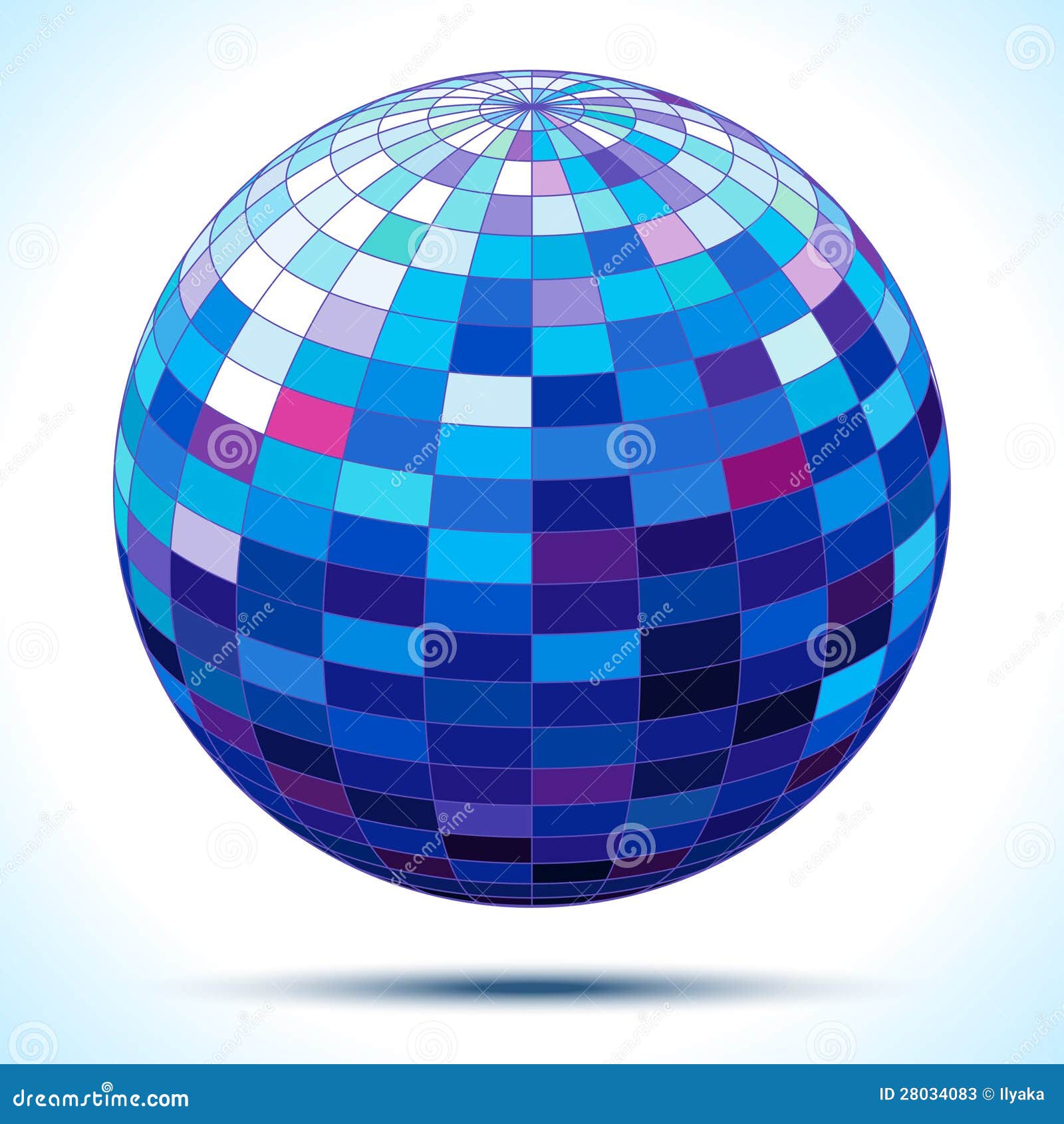 Blue Sphere, Ball Fashionable Classic Blue Color. Matt Mock Up Of Clean ...