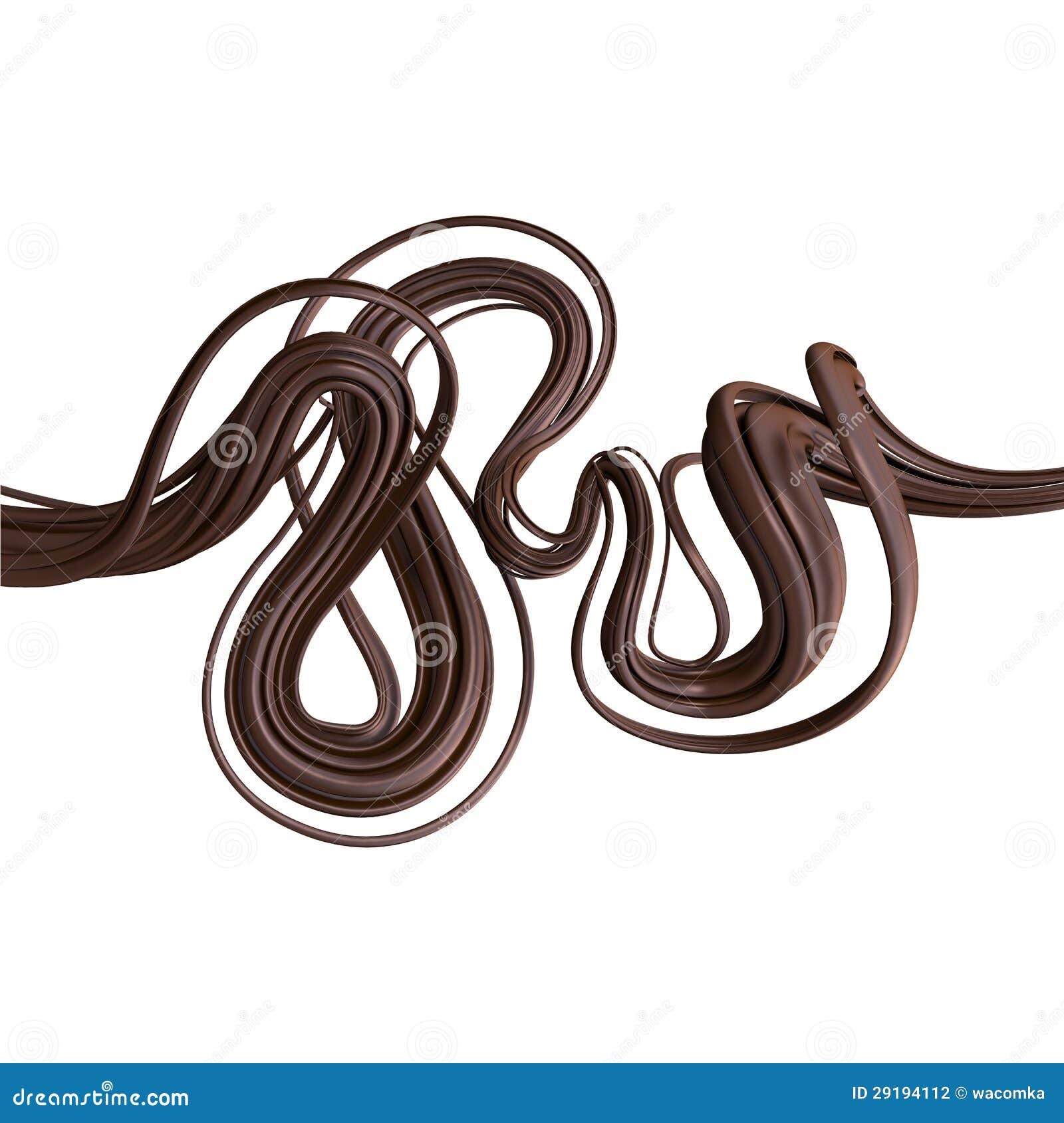 Abstract 3d Chocolate Line Isolated on White Stock Illustration ...