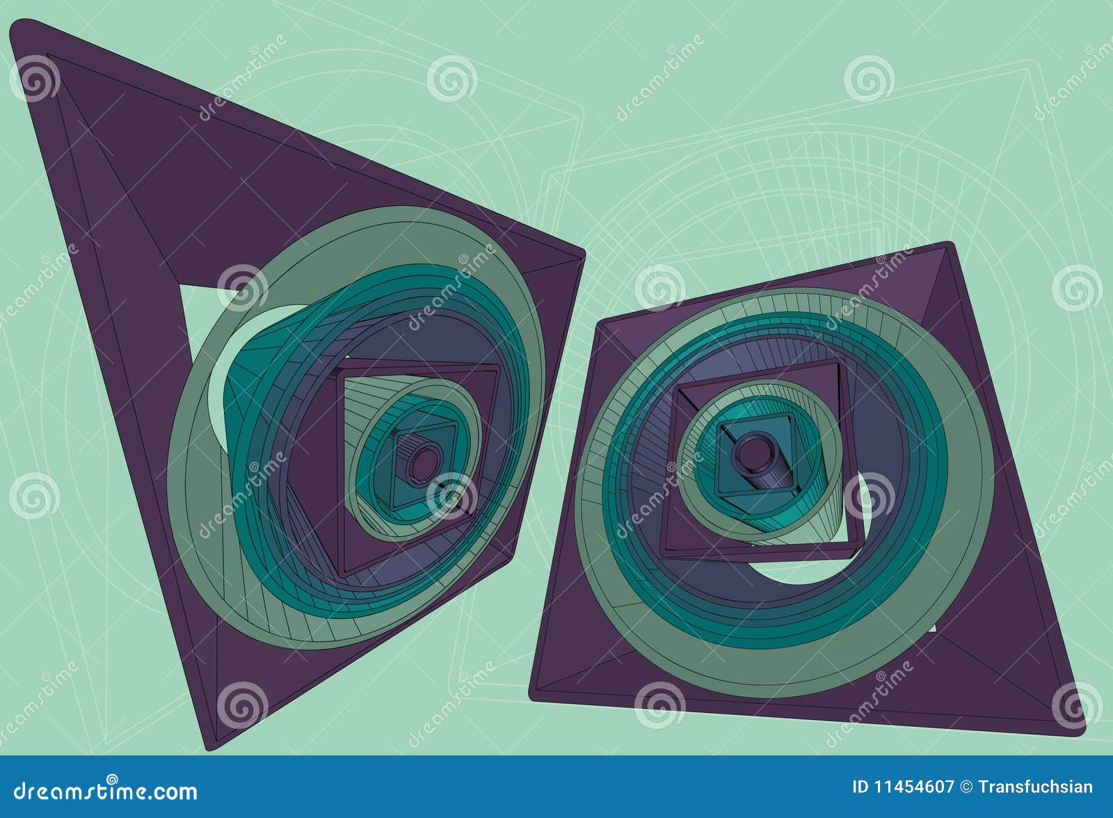 Abstract 3D Circle and Square Background Stock Vector - Illustration of ...