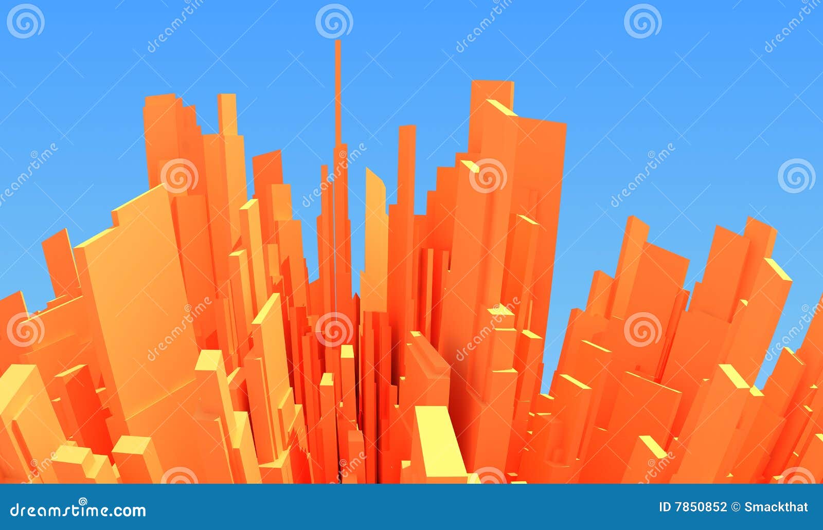 Abstract 3d city stock illustration. Illustration of building - 7850852