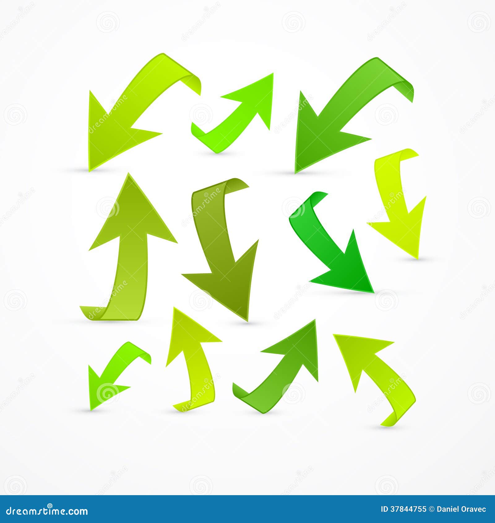 Abstract 3d Green Arrow Icons Stock Vector - Illustration of green ...