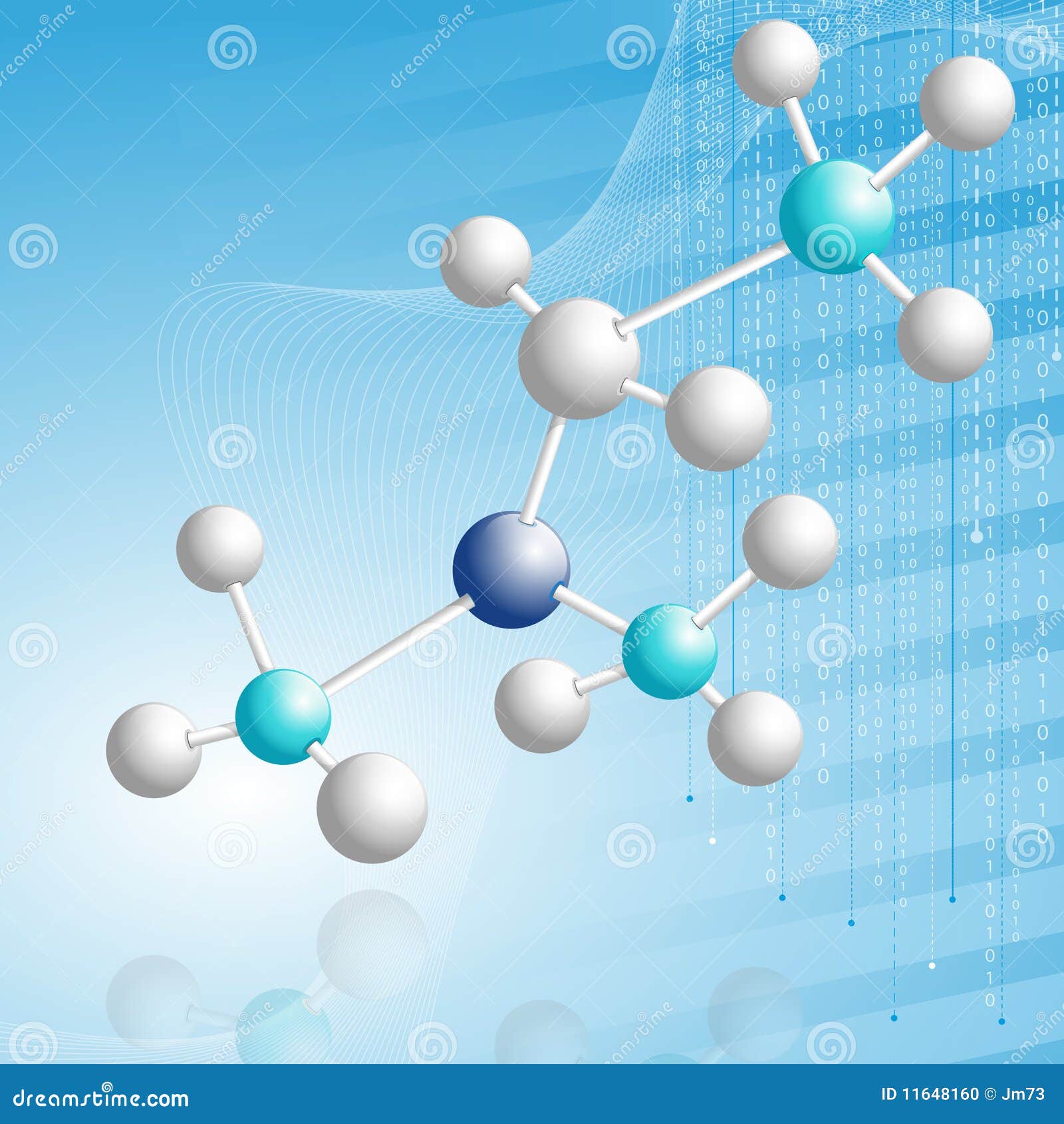 Abstract 3D Molecular Model Stock Vector - Illustration of reflexing ...