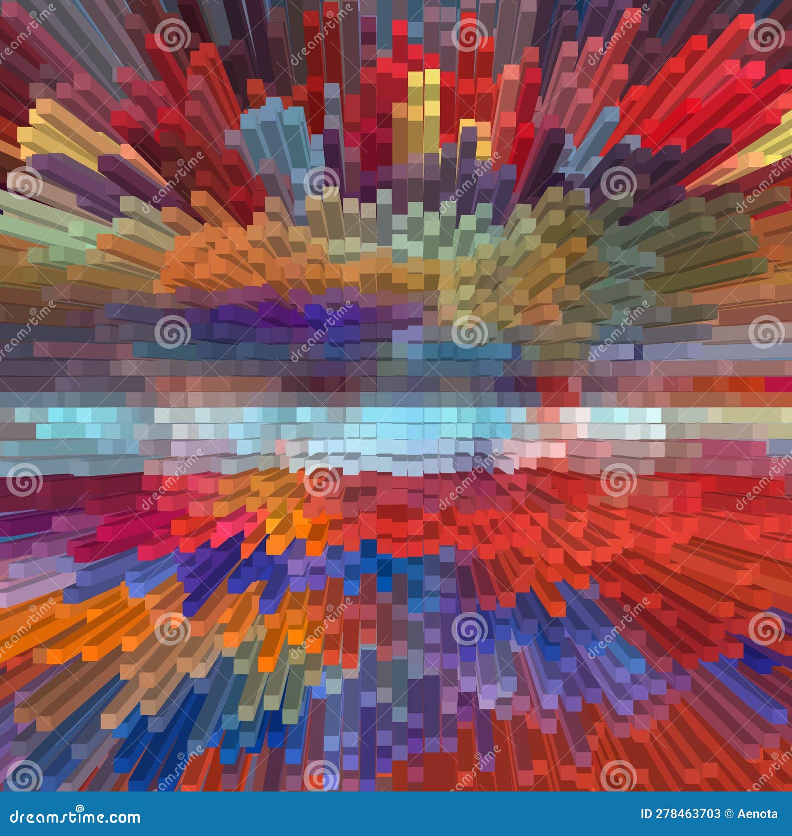 Abstract 3D Pixel Art Isometric Blowing Up Background for Design ...