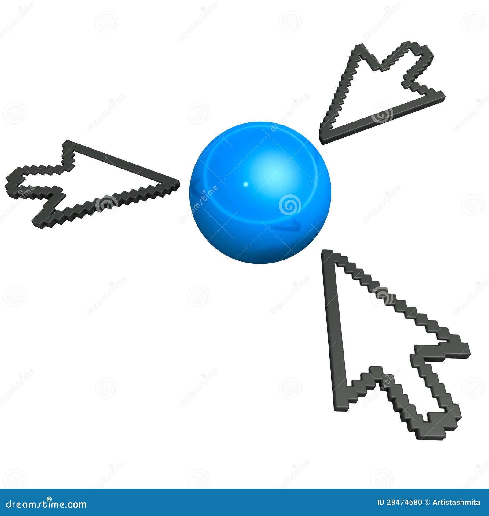 Abstract 3d pointers stock illustration. Illustration of glossy - 28474680