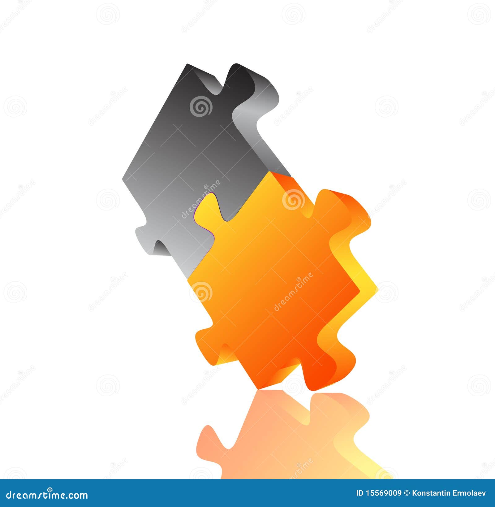 Abstract 3D Puzzle Design Element . Vector Stock Illustration ...