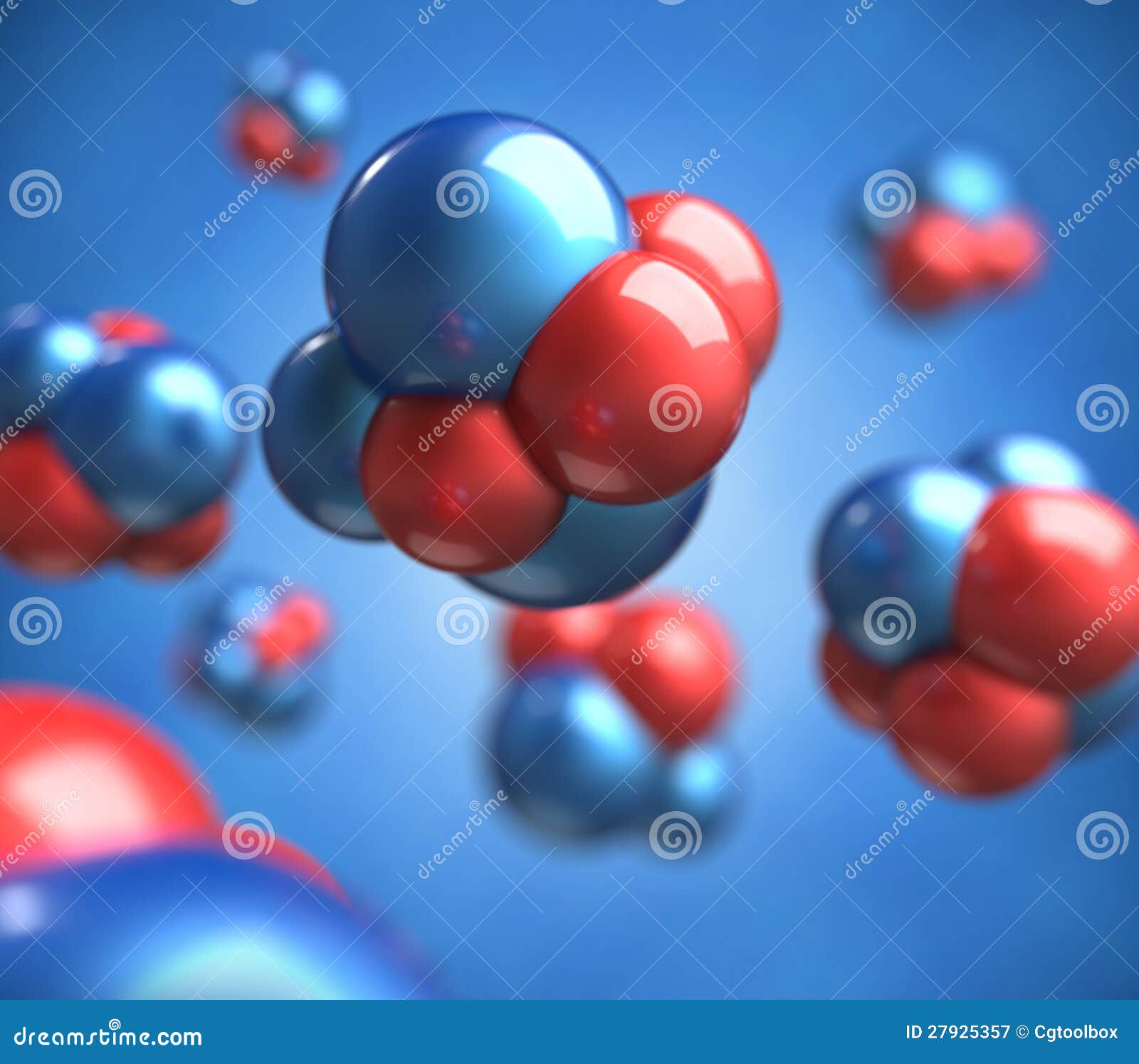Abstract 3d Render of Atoms Stock Illustration - Illustration of oxygen ...