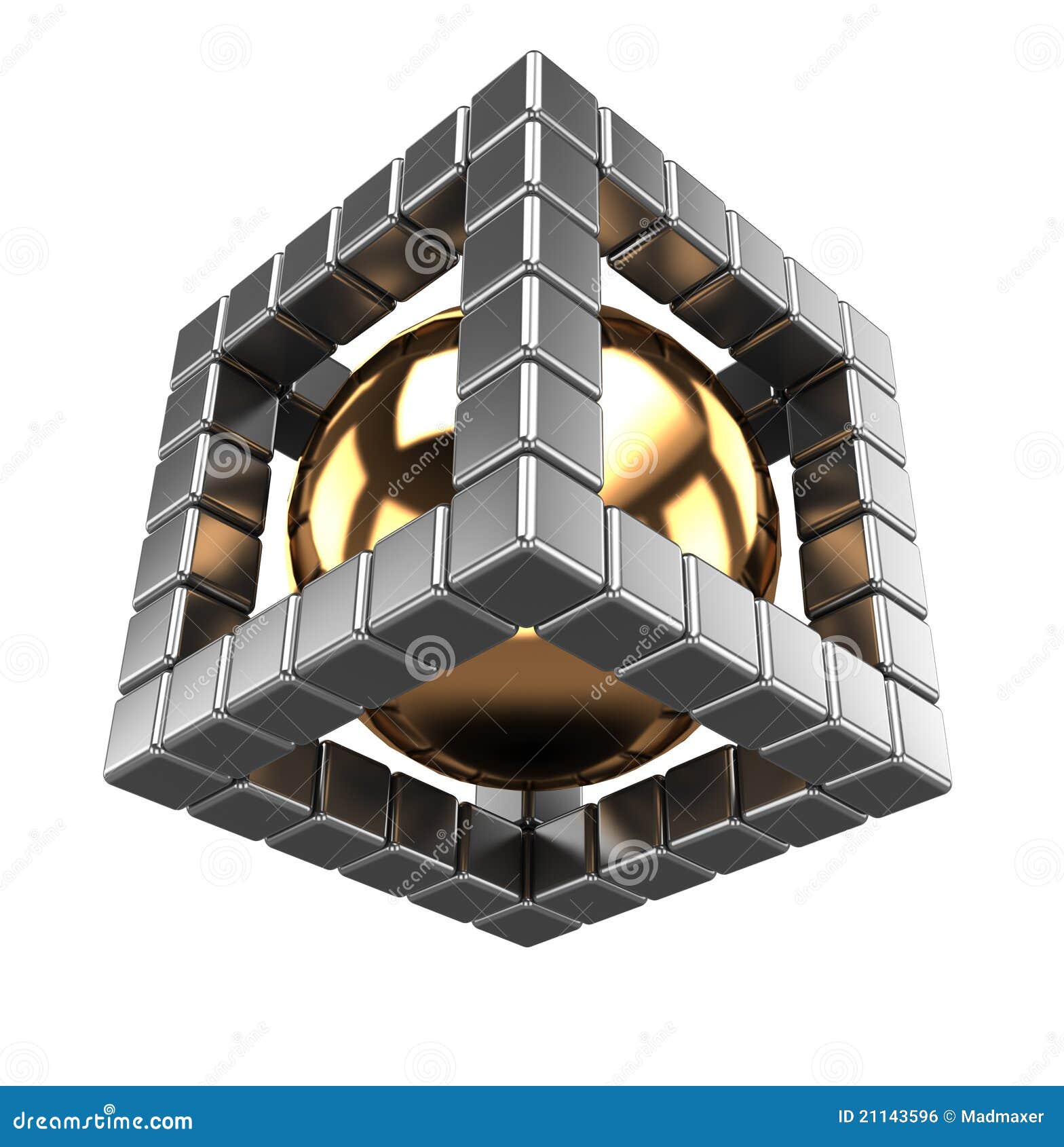 Abstract 3d shape stock illustration. Illustration of isolated - 21143596