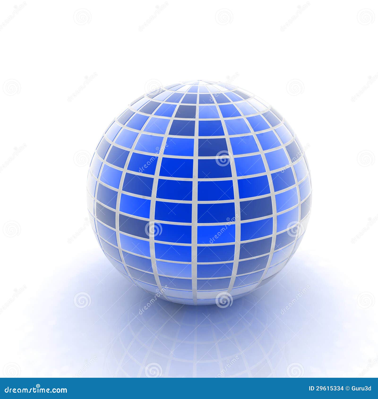 Abstract 3d Sphere with Blue Mosaic Design Stock Illustration ...