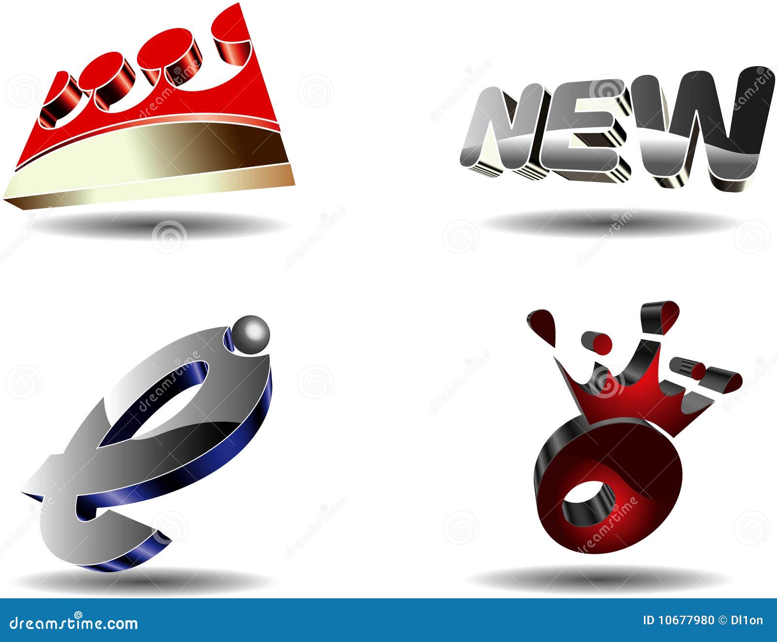 Abstract 3D symbols. stock vector. Illustration of group - 10677980