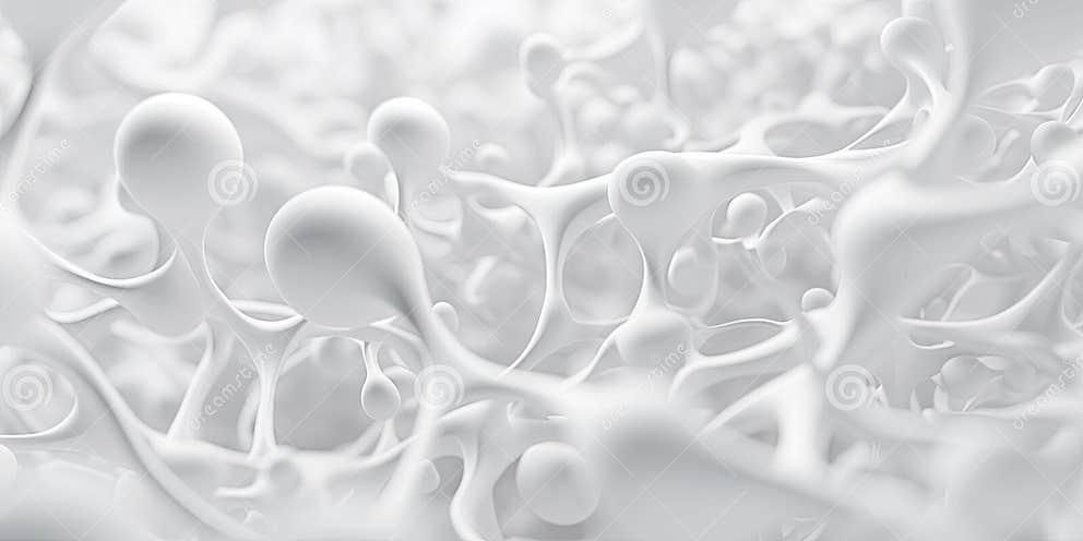 Abstract 3d White Background, Bio Shapes Pattern Texture. Stock ...