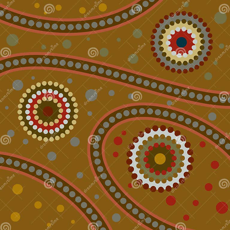 Abstract Aboriginal Art stock vector. Illustration of brown - 10335237