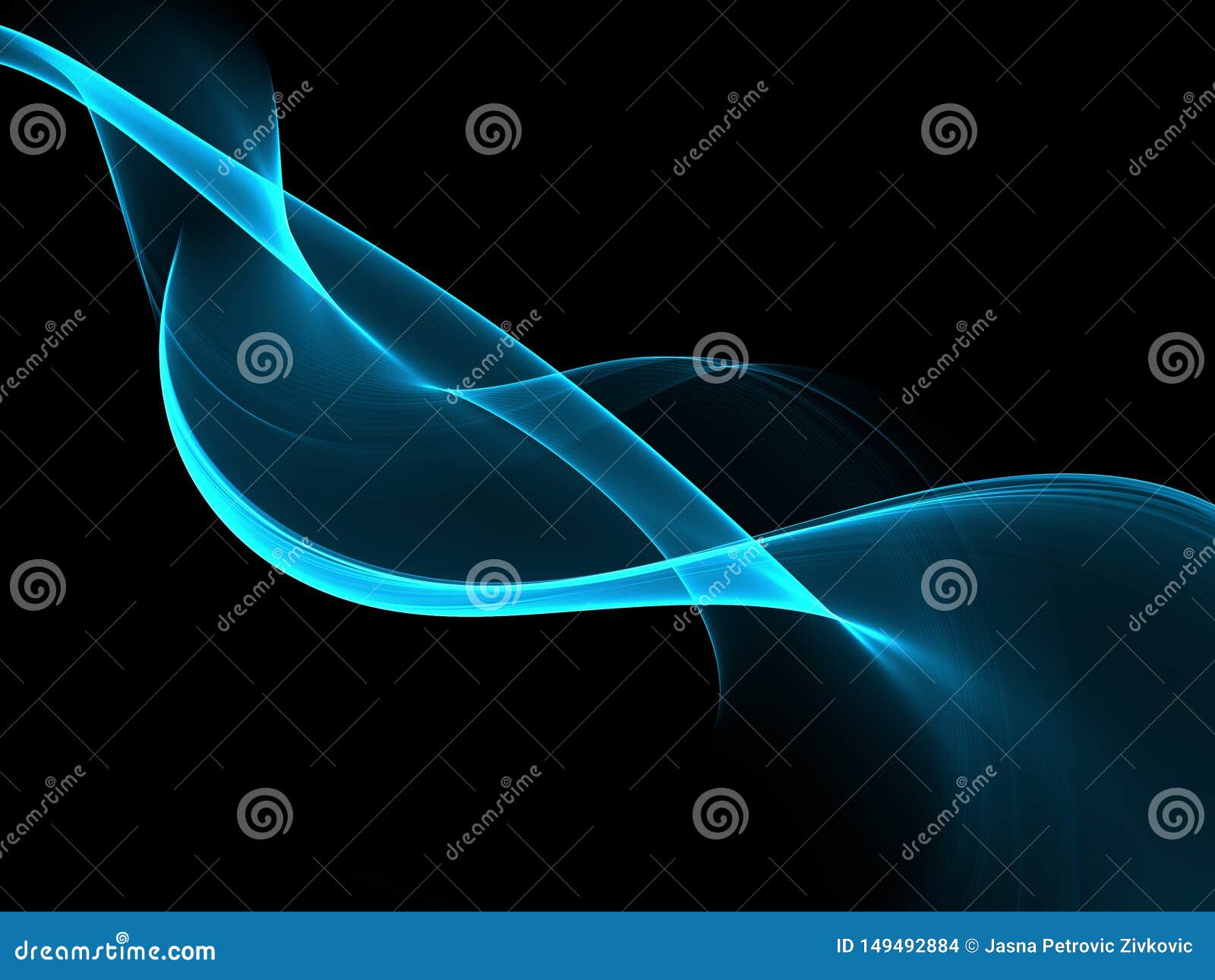 Abstract Neon Blue Flow Wave Background Stock Illustration ...