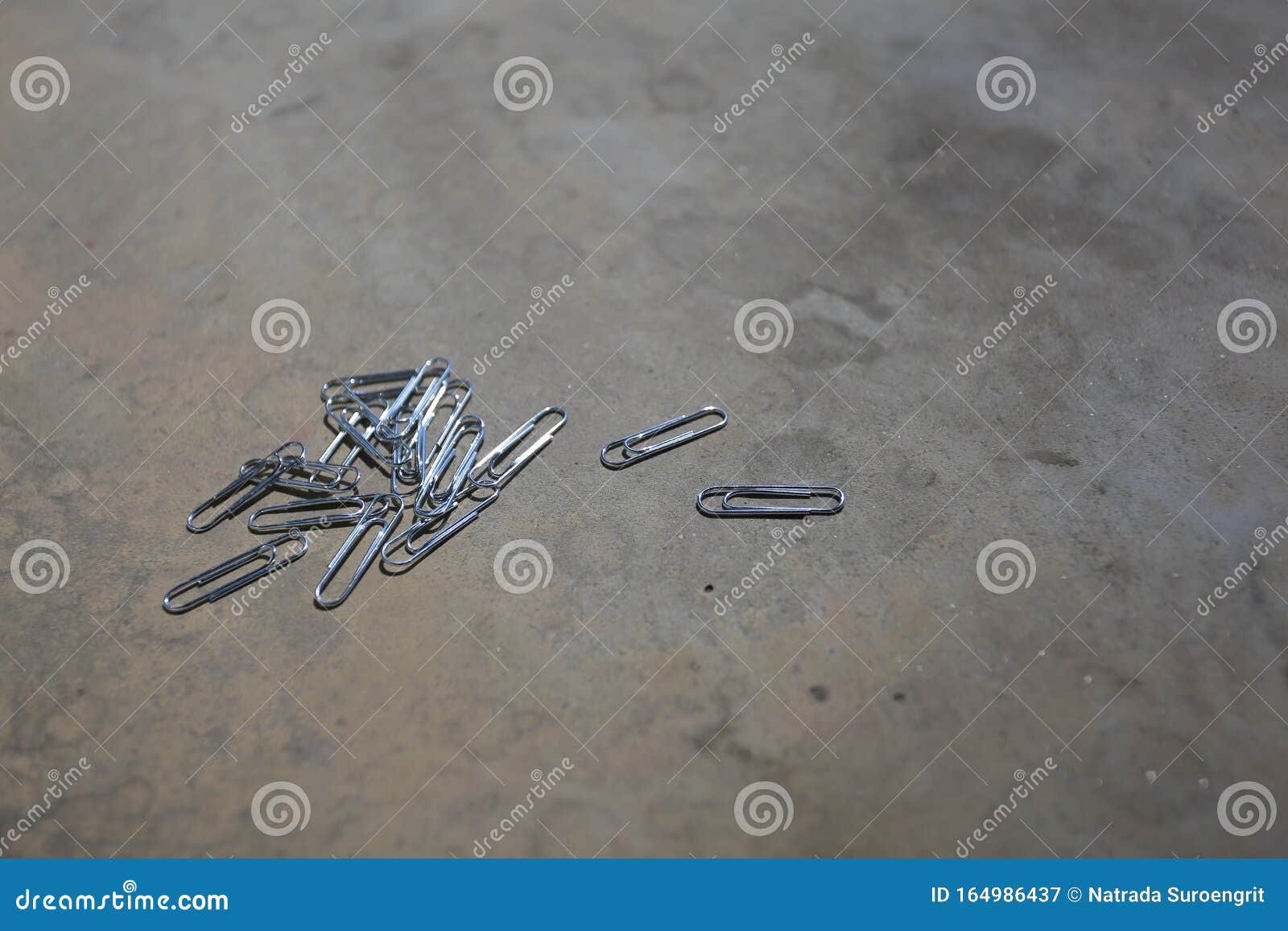 Paper Clips Lay Down at Cement Path Stock Image - Image of pavement ...