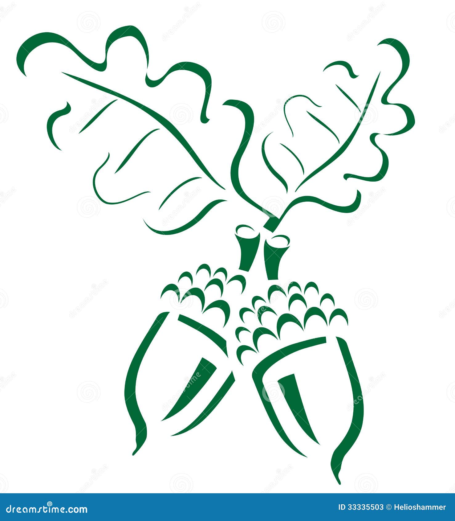 Abstract acorn with leaves stock vector. Illustration of growth - 33335503