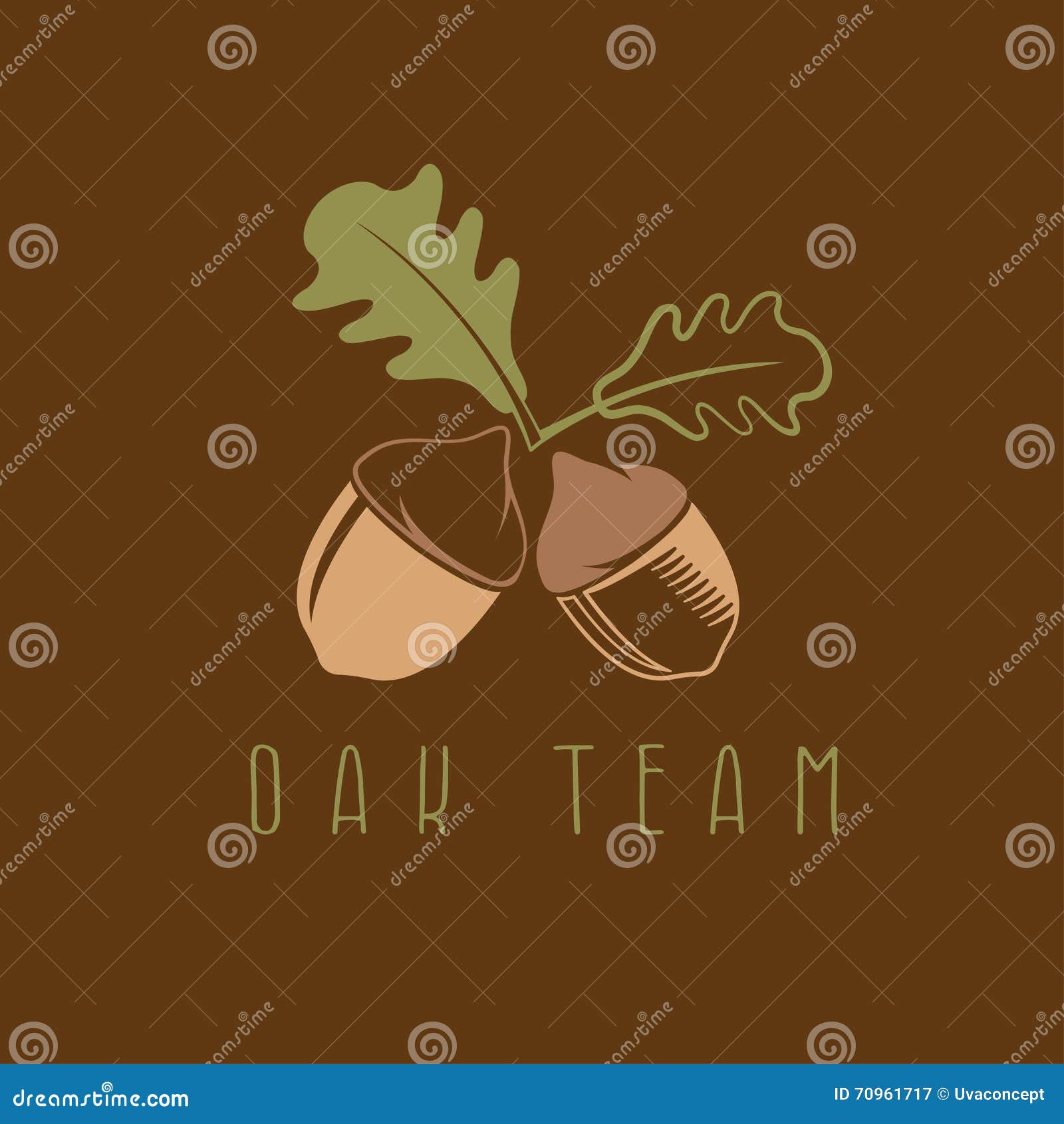 Abstract Acorns and Leaves Vector Template Stock Vector - Illustration ...