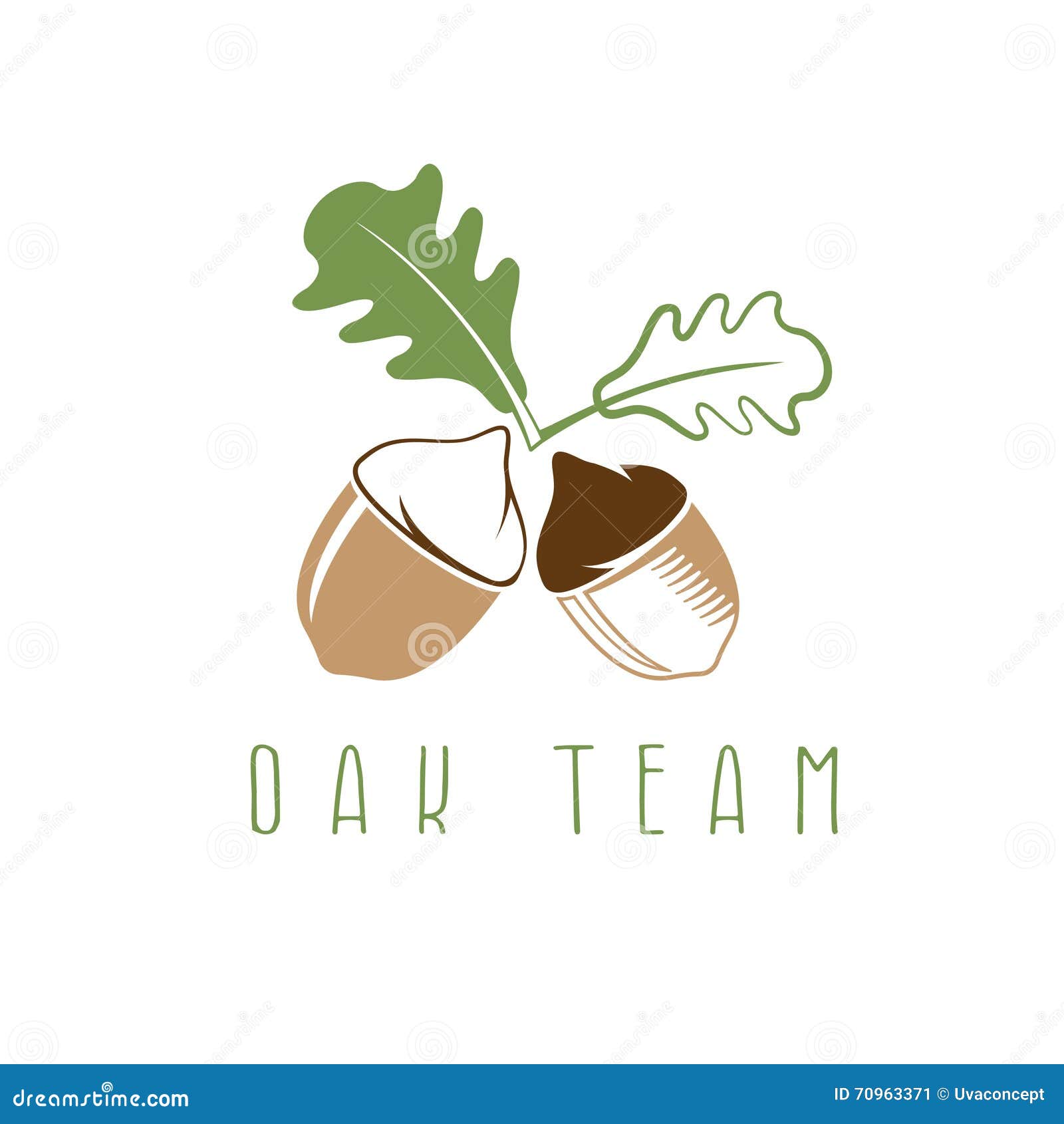 Abstract Acorns and Leaves Vector Template Stock Vector - Illustration ...