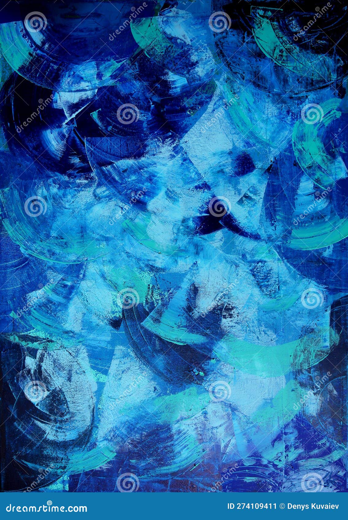 Abstract Acrylic Blue Art Painting Editorial Photo - Image of people ...