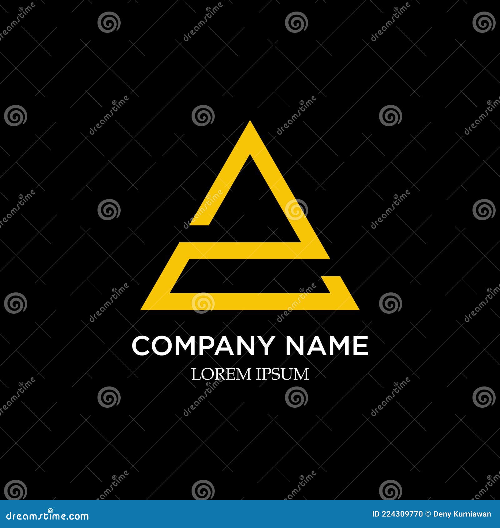 Abstract AE Logo. Pyramid Shaped Gold Lettering Design Vector Stock ...
