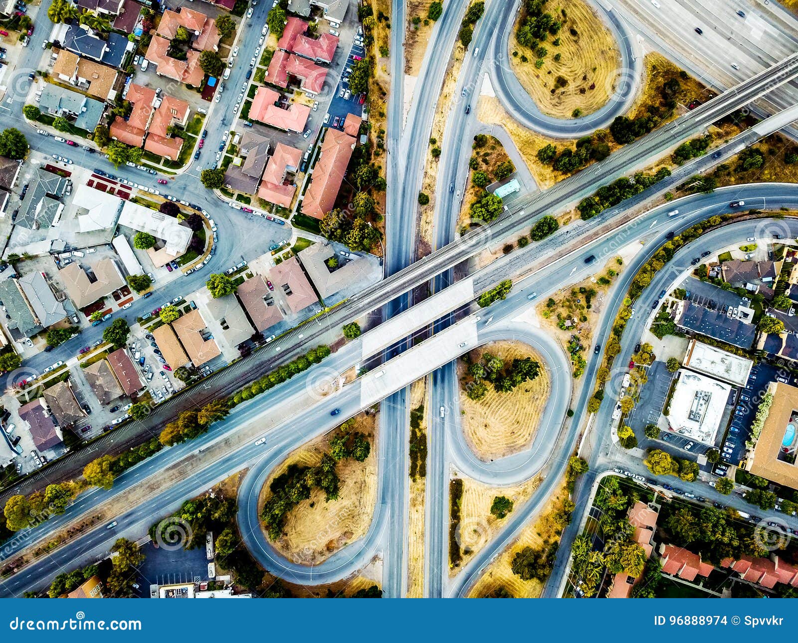 Abstract Aerial Photo of the Highway Intersection Stock Photo - Image ...