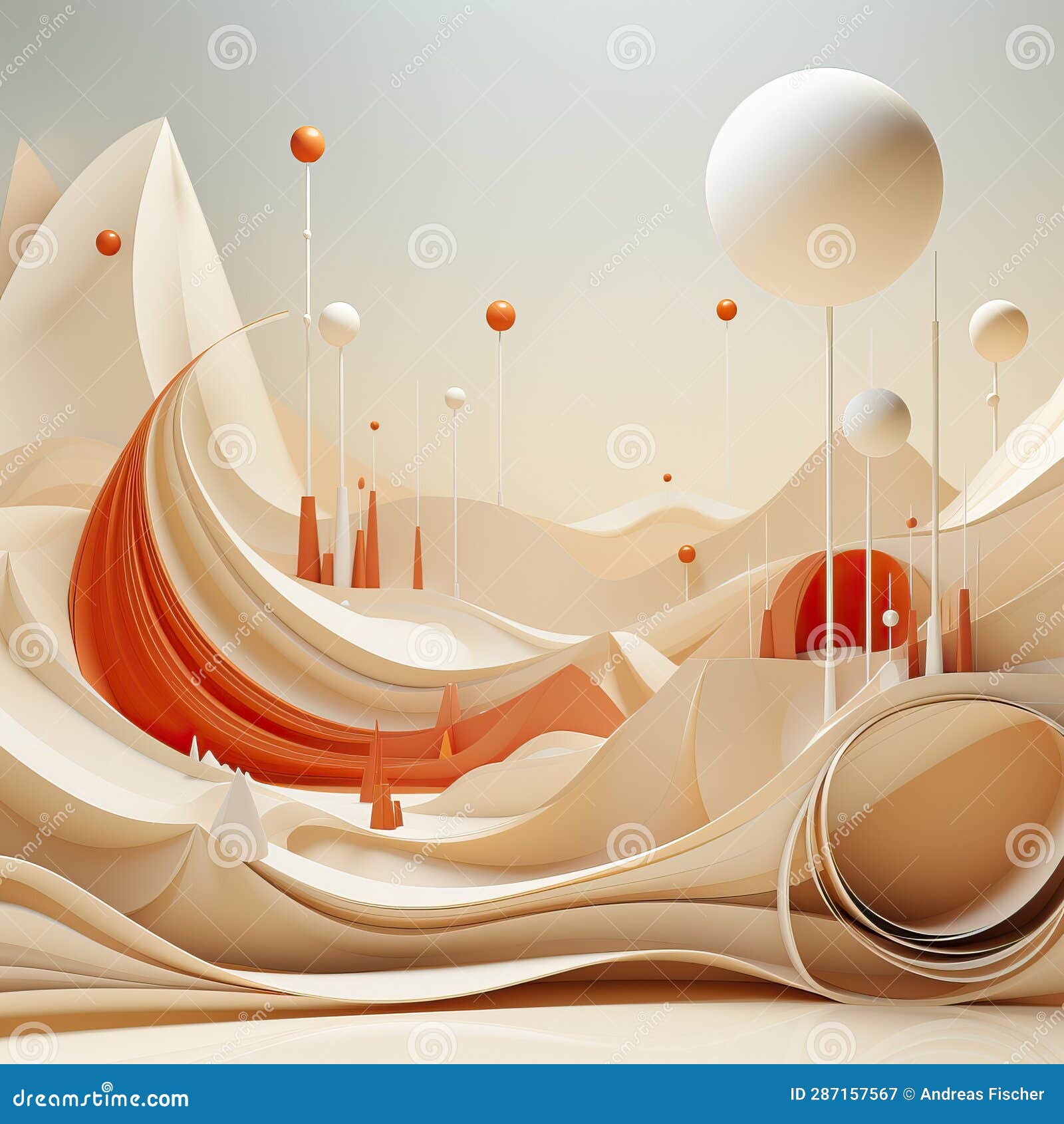 Abstract Aesthetic Background in Beige Color, 3d Format. Stock ...