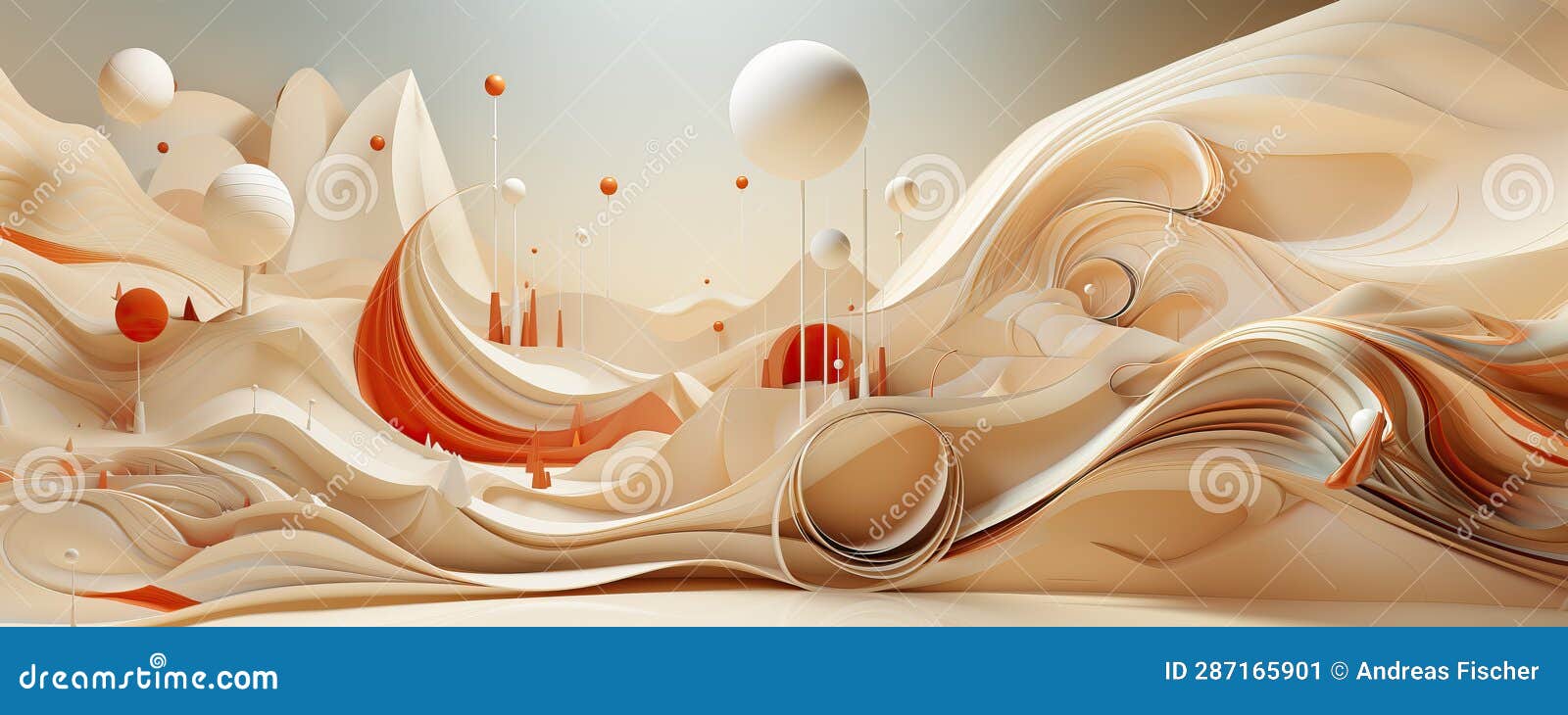 Abstract Aesthetic Background in Beige Color, 3d Format. Stock Image ...