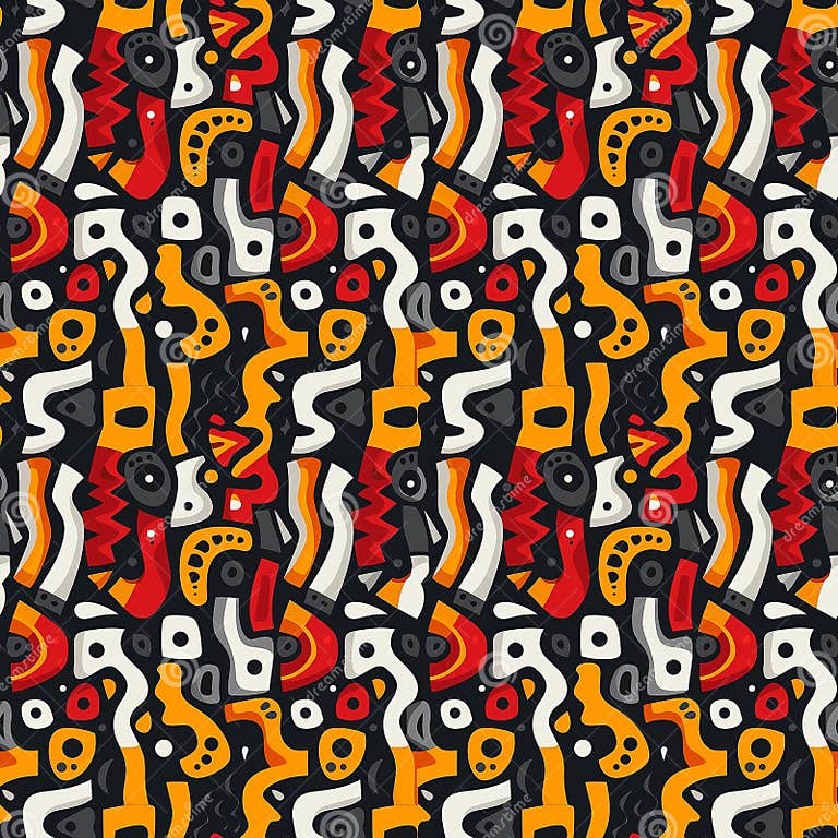 Abstract African Background Seamless Pattern Stock Illustration ...